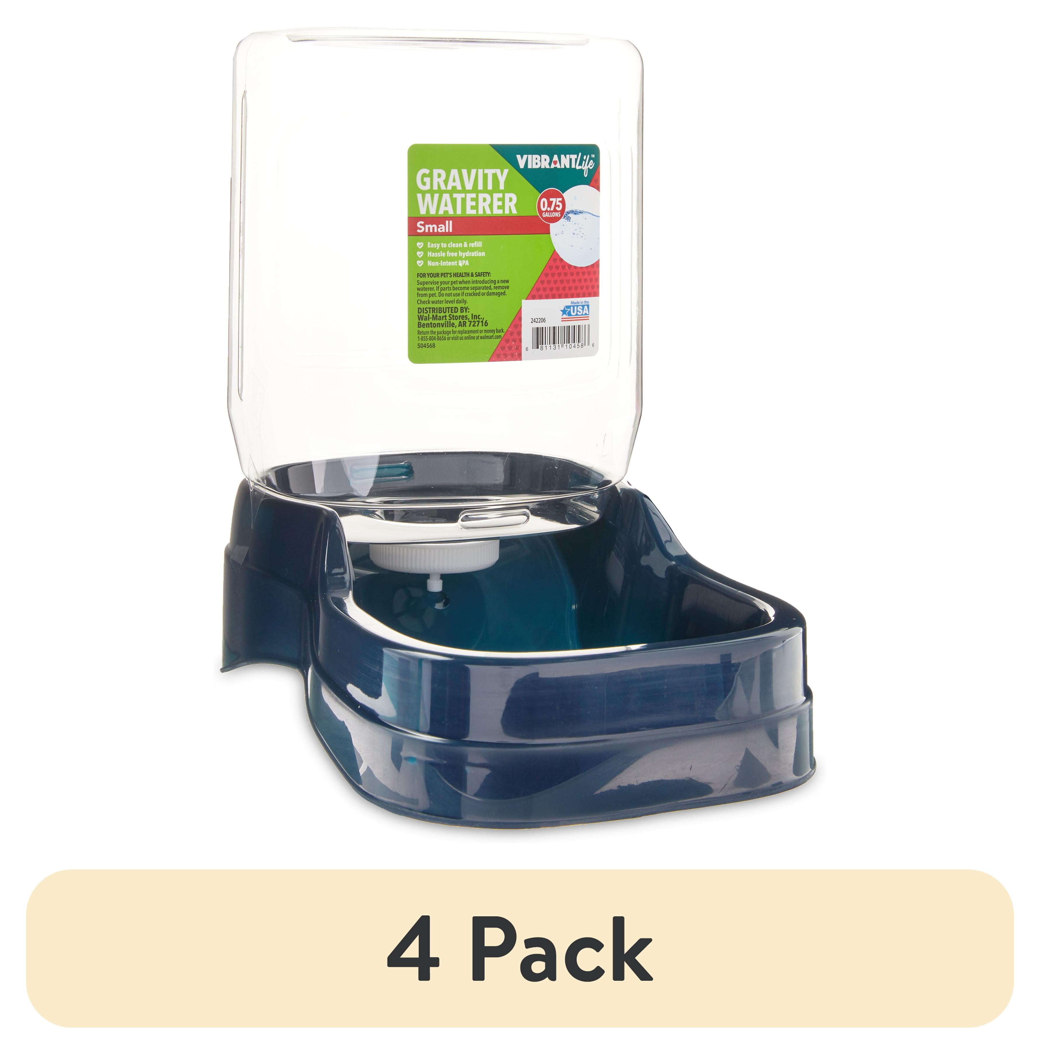 (4 pack) Vibrant Life Gravity Pet Waterer, Dark Blue, Small for Cats ...