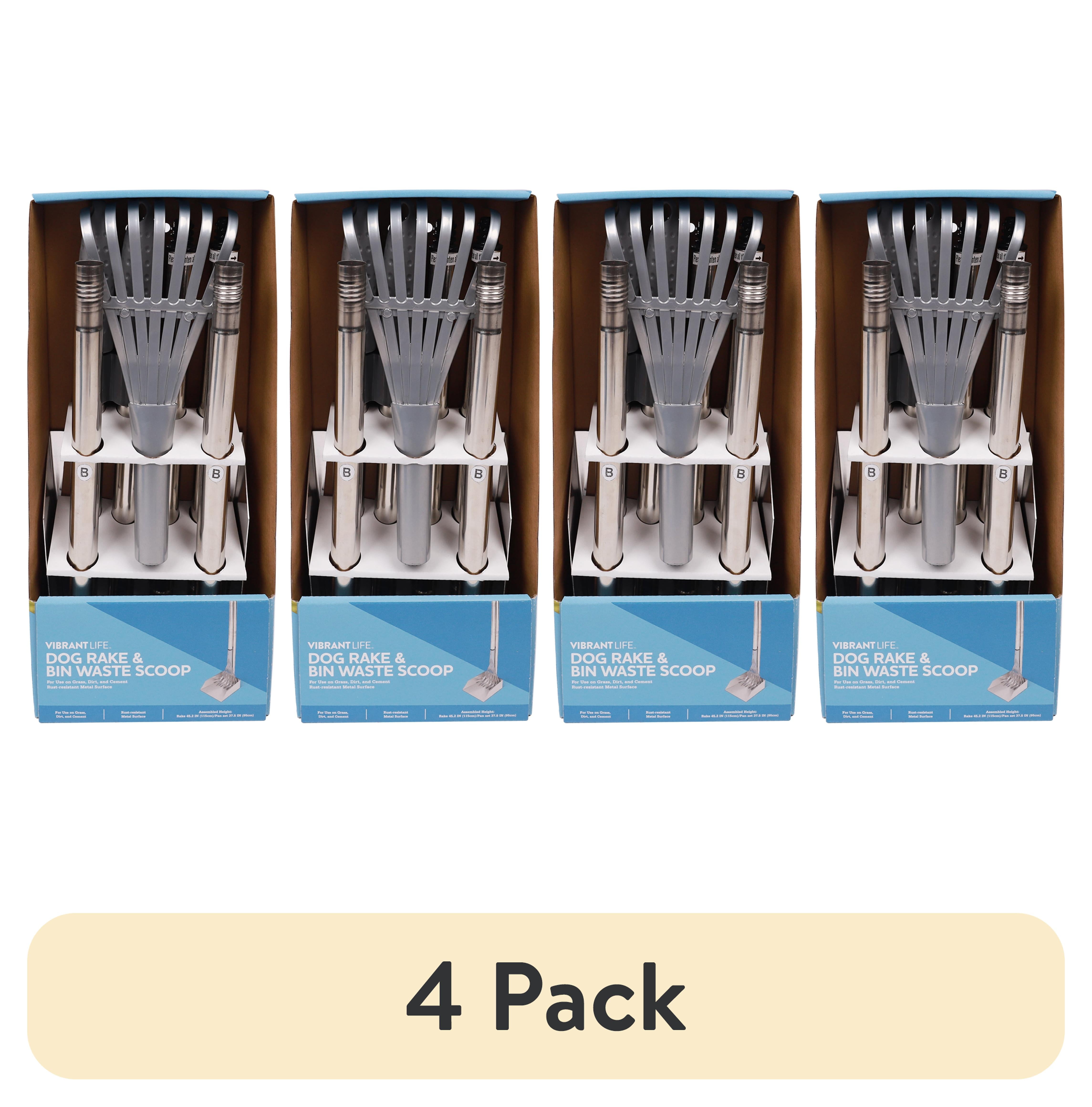 (4 pack) Vibrant Life Metal Dog Rake and Bin Pooper Scooper, 2 Piece ...