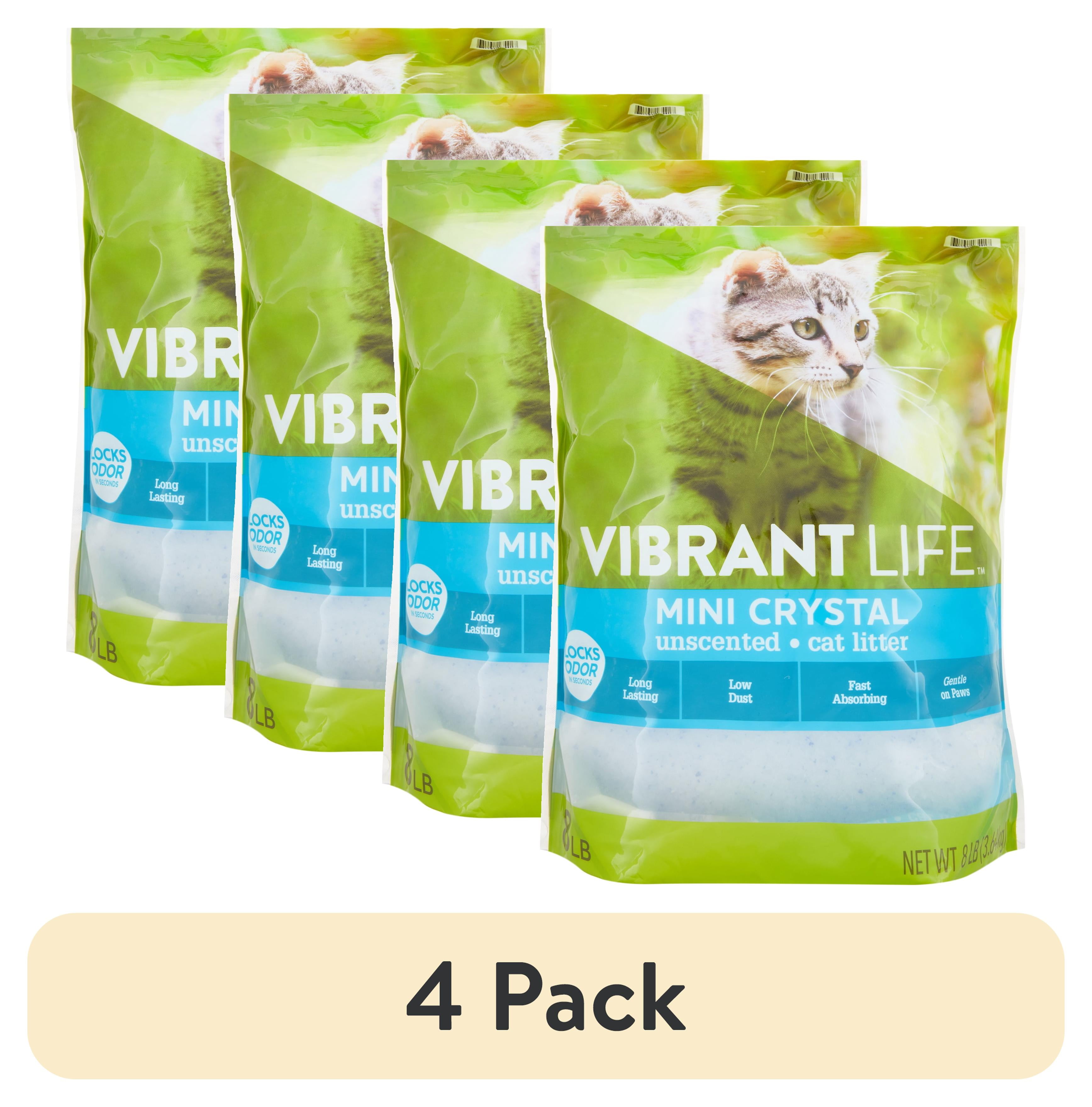 (4 pack) Vibrant Life Mini Crystal Unscented Cat Litter, 8 lb - Walmart.com