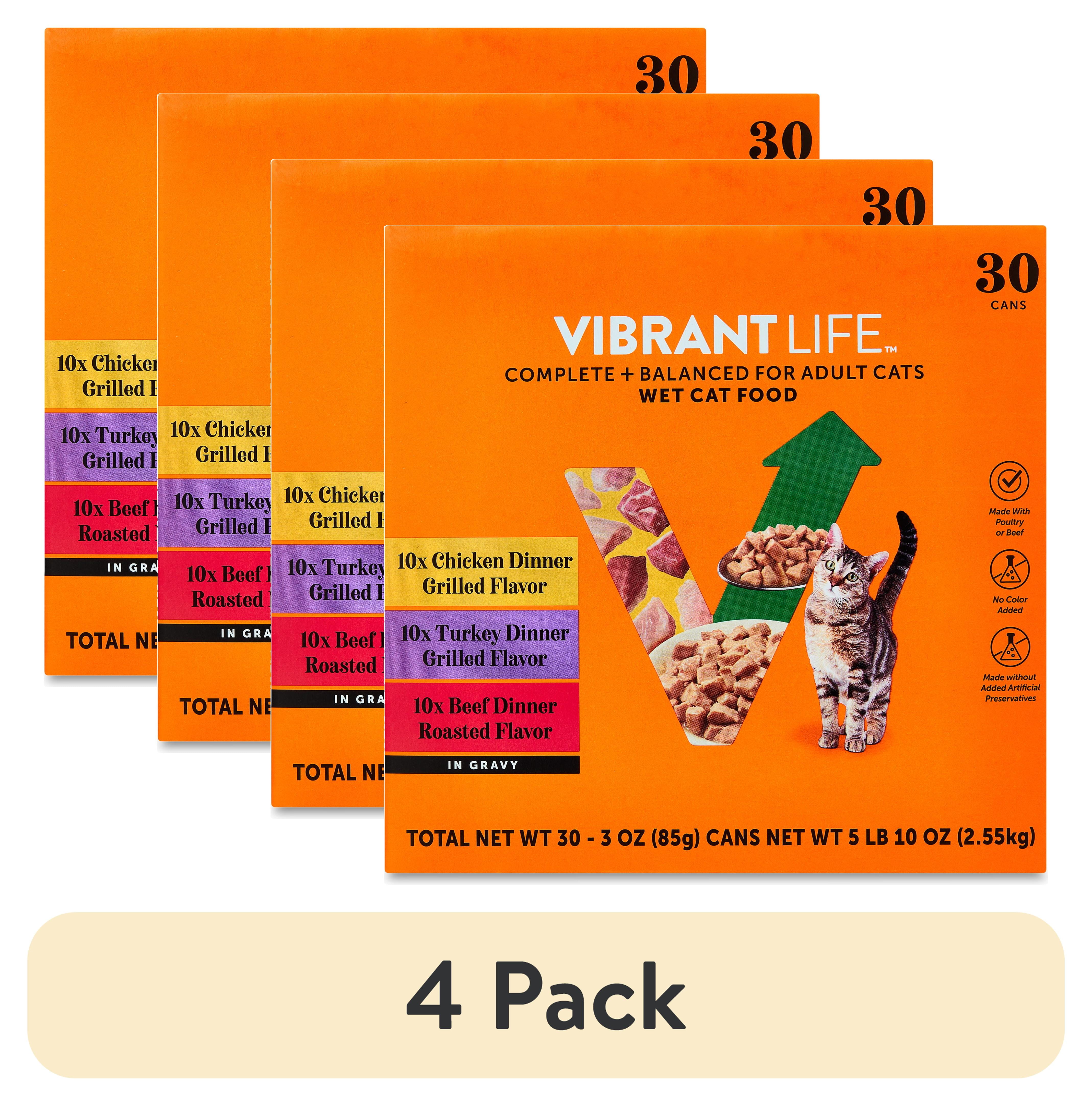 (4 pack) Vibrant Life Variety Pack Grilled & Roasted Flavor in Gravy ...