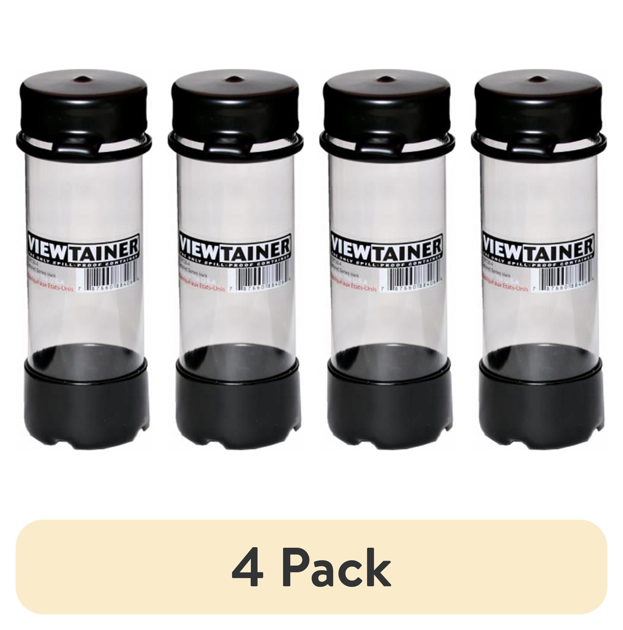 (4 pack) Viewtainer Tethered Cap Storage Container 2"X6"-Black ...