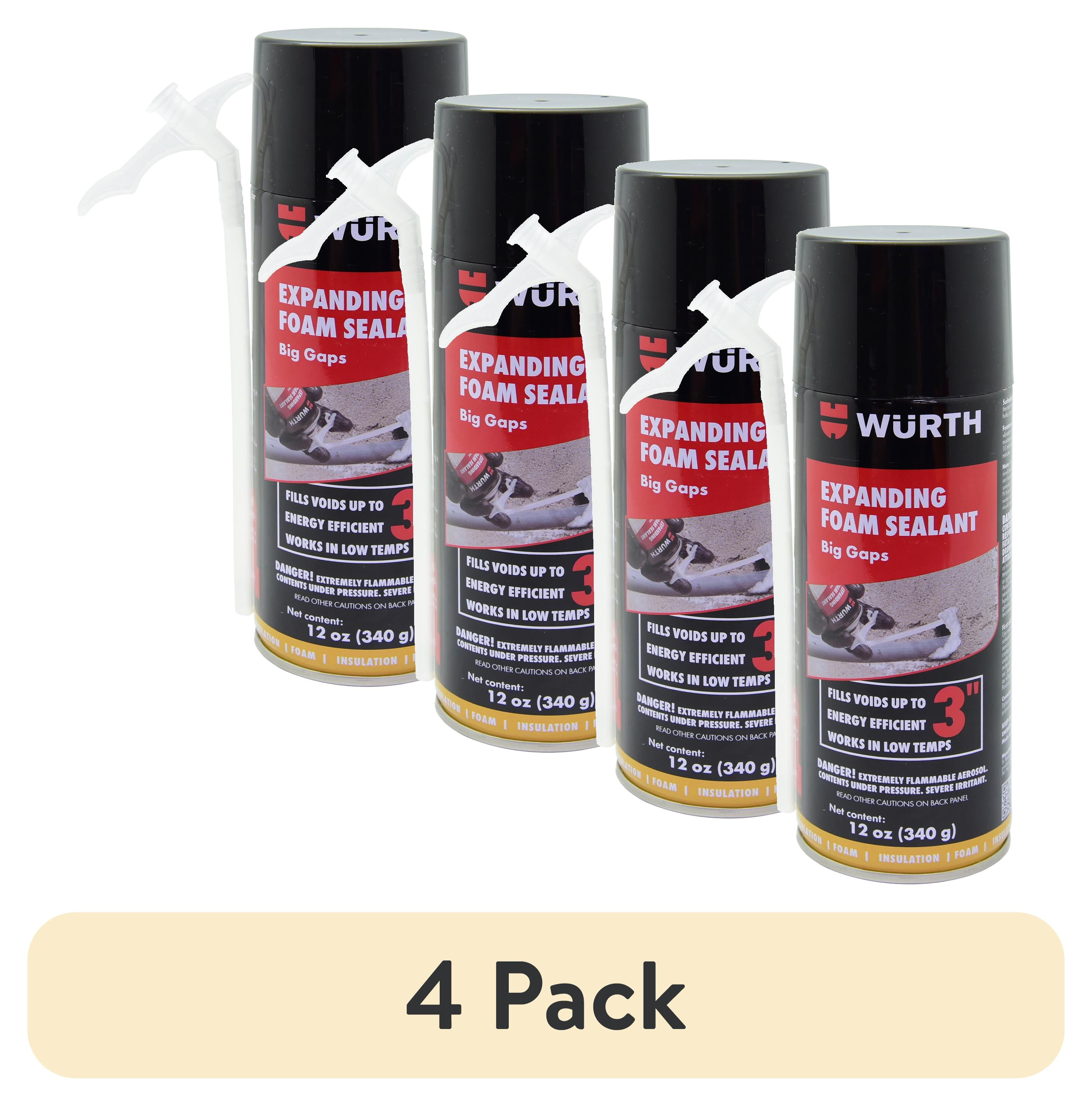 (4 pack) Würth Expanding Foam Sealant for Big Gaps up to 3 inches, 12oz ...