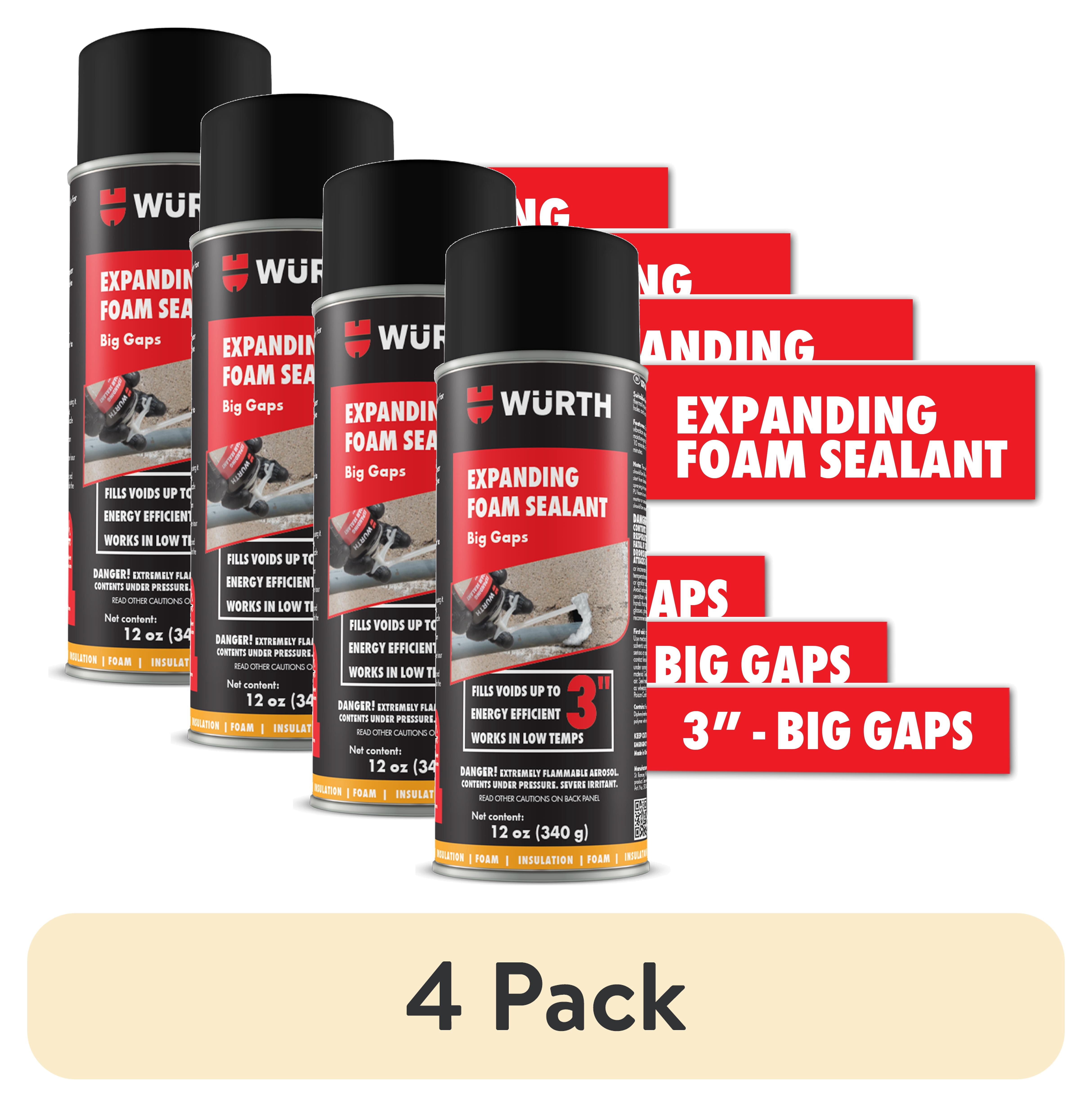 (4 pack) Würth Expanding Foam Sealant for Big Gaps up to 3 inches, 12oz ...