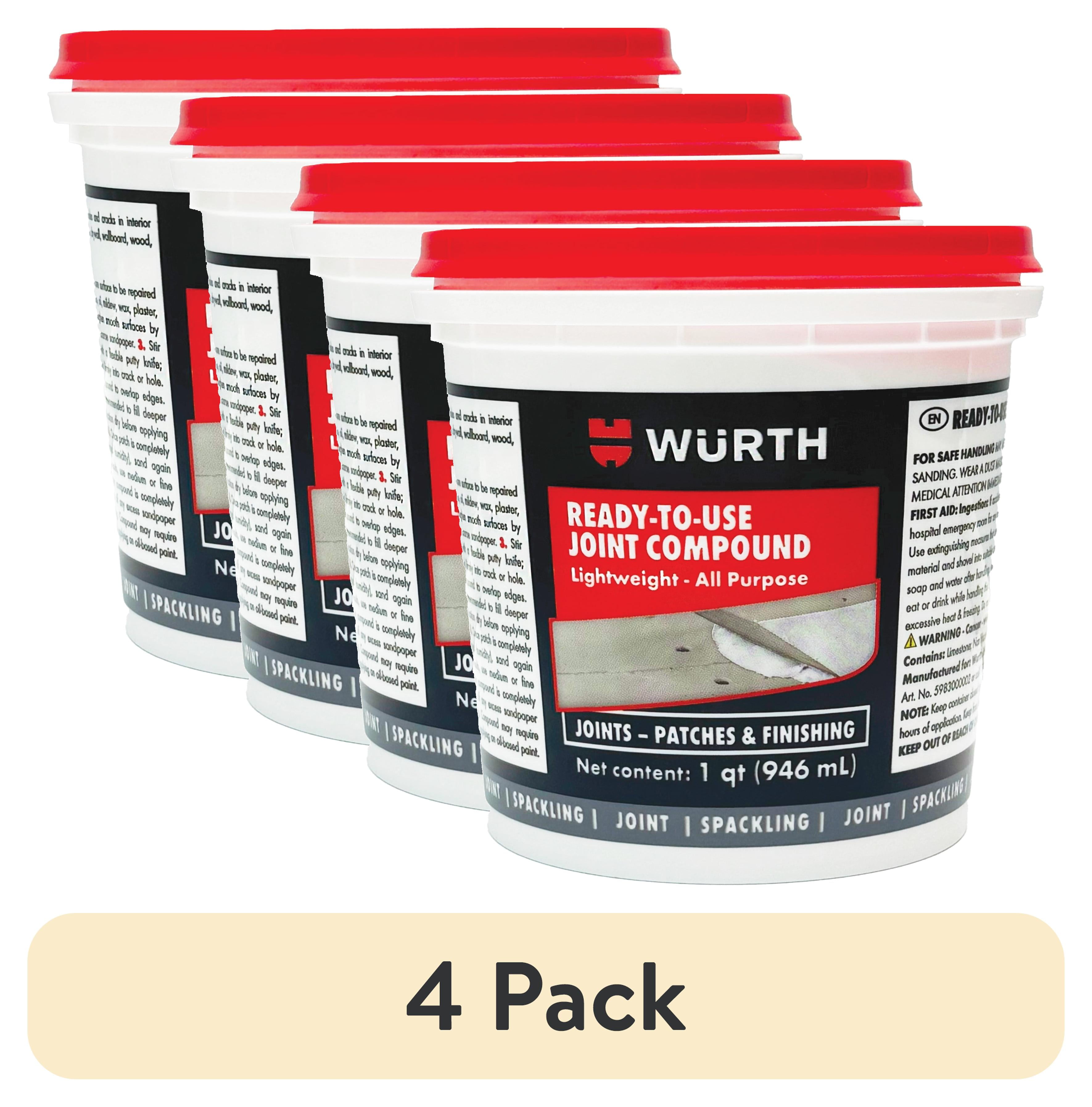 (4 pack) Würth Ready-to-Use Lightweight Joint Compound, 32oz (1 Quart ...