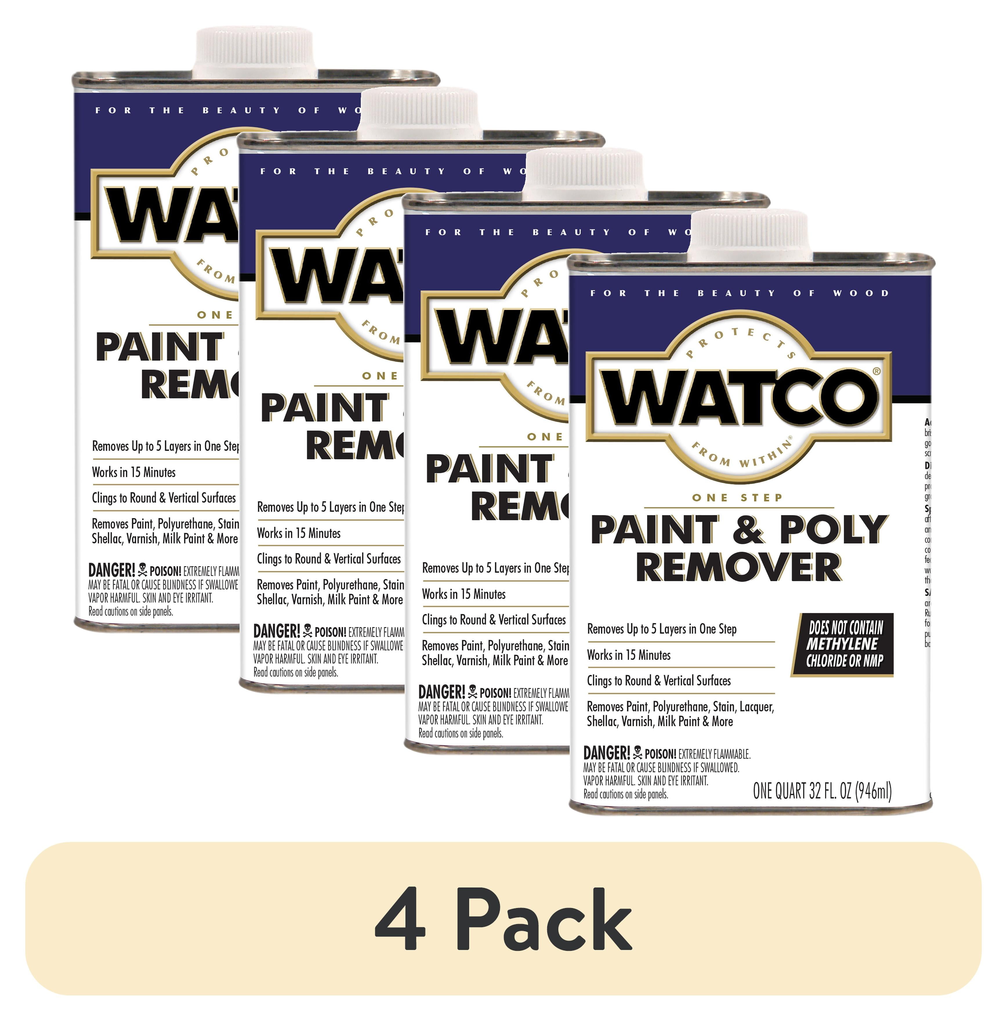(4 pack) Watco One Step Paint & Poly Remover-351926, Quart - Walmart.com