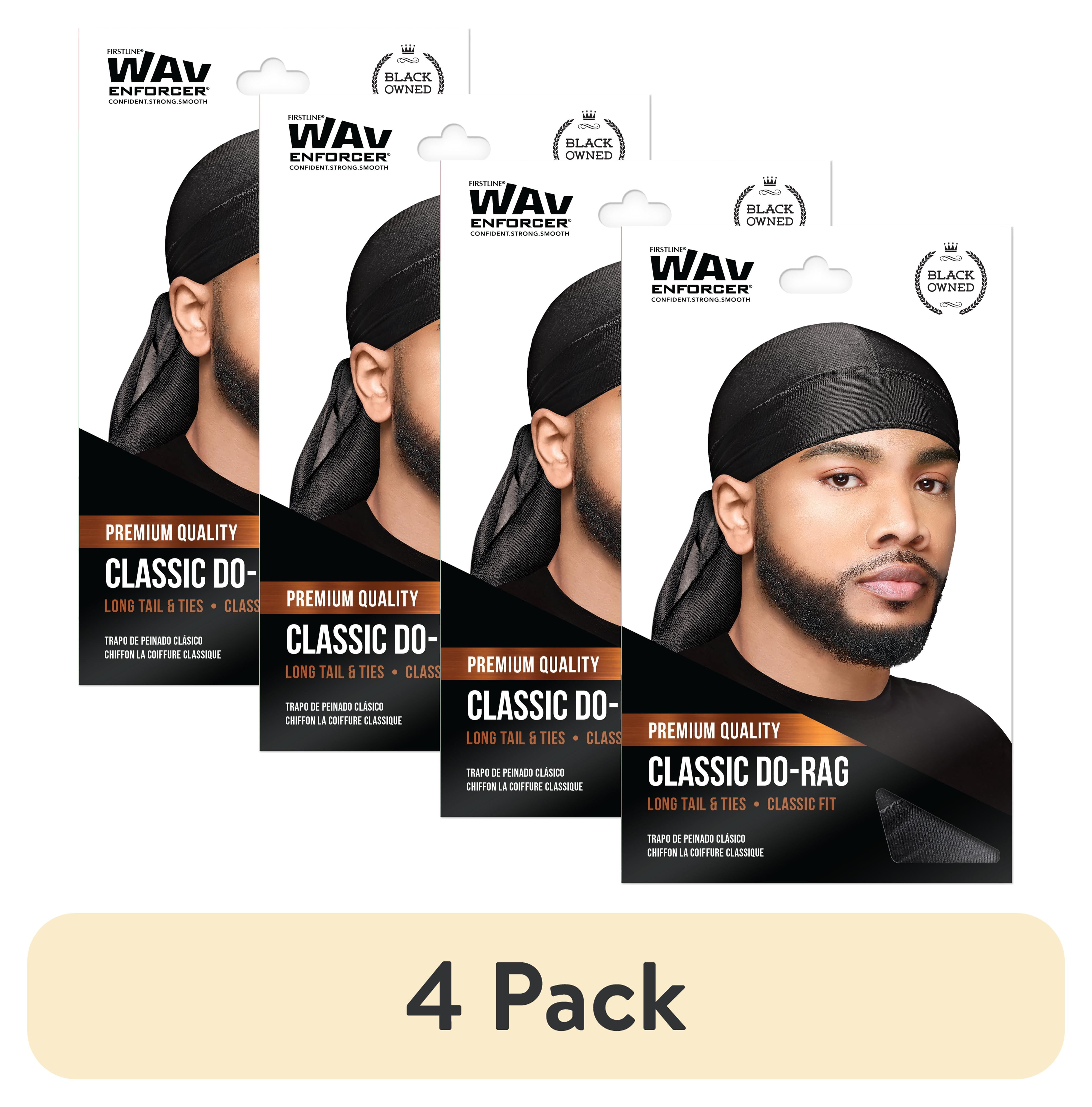 (4 pack) WavEnforcer Classic Do-Rag, Black, 1 Count - Walmart.com