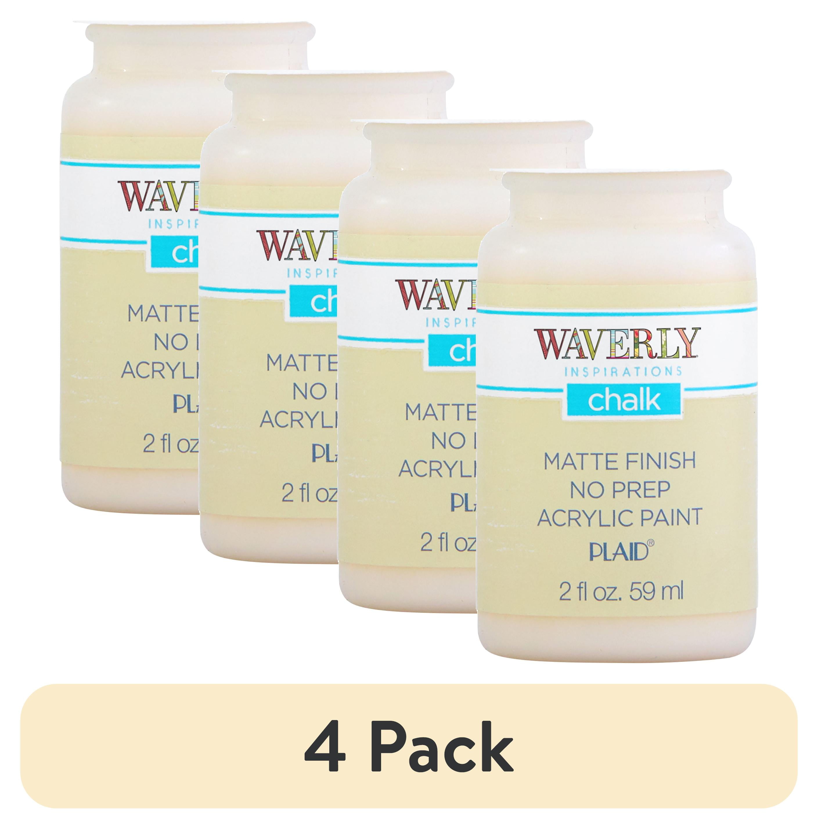 (4 pack) Waverly Inspirations Chalk Paint, Ultra Matte, Ivory, 2 fl oz ...