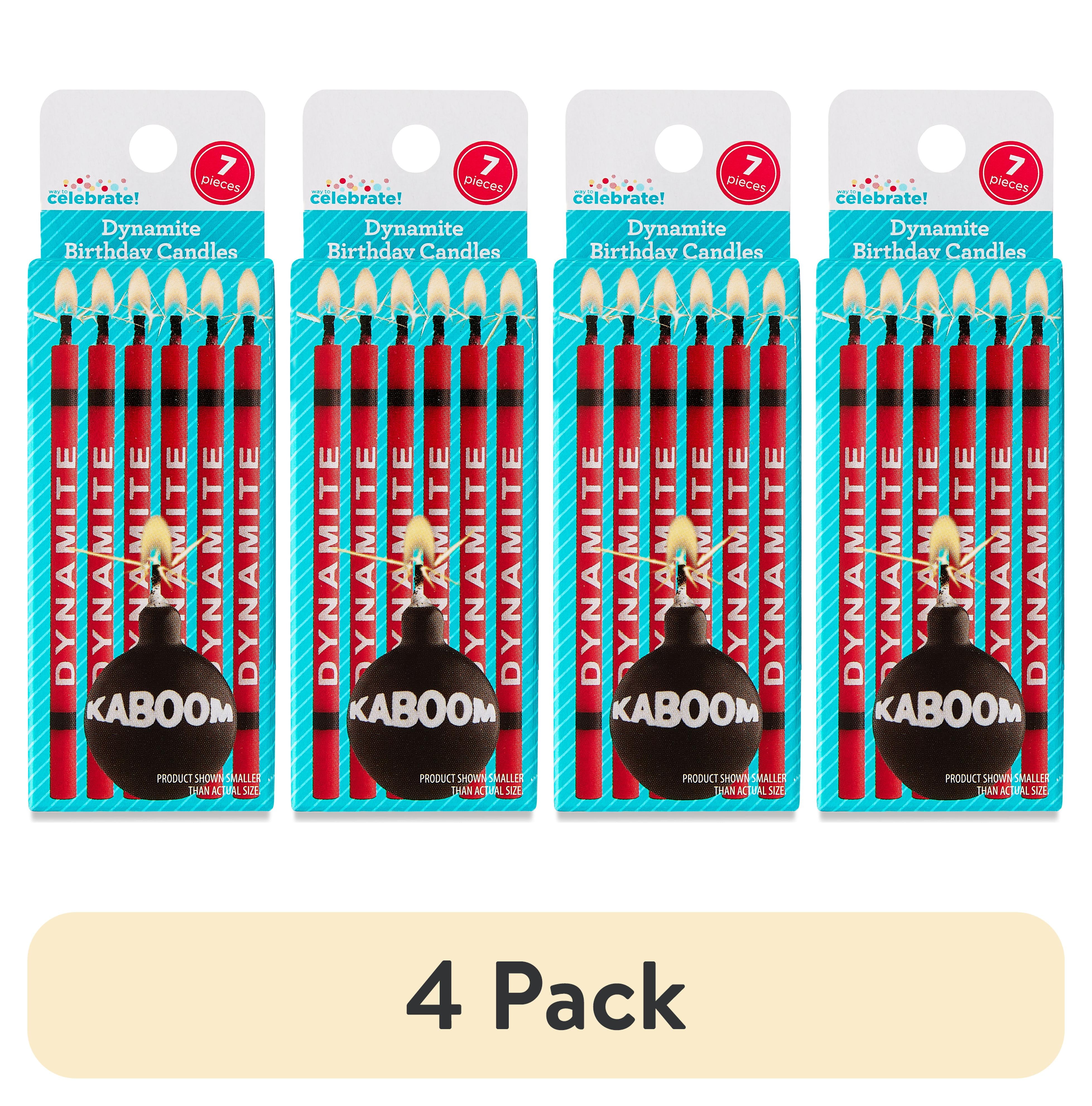 (4 pack) Multicolor Dynamite Birthday Candle Set, 7 Pieces, by Way To ...