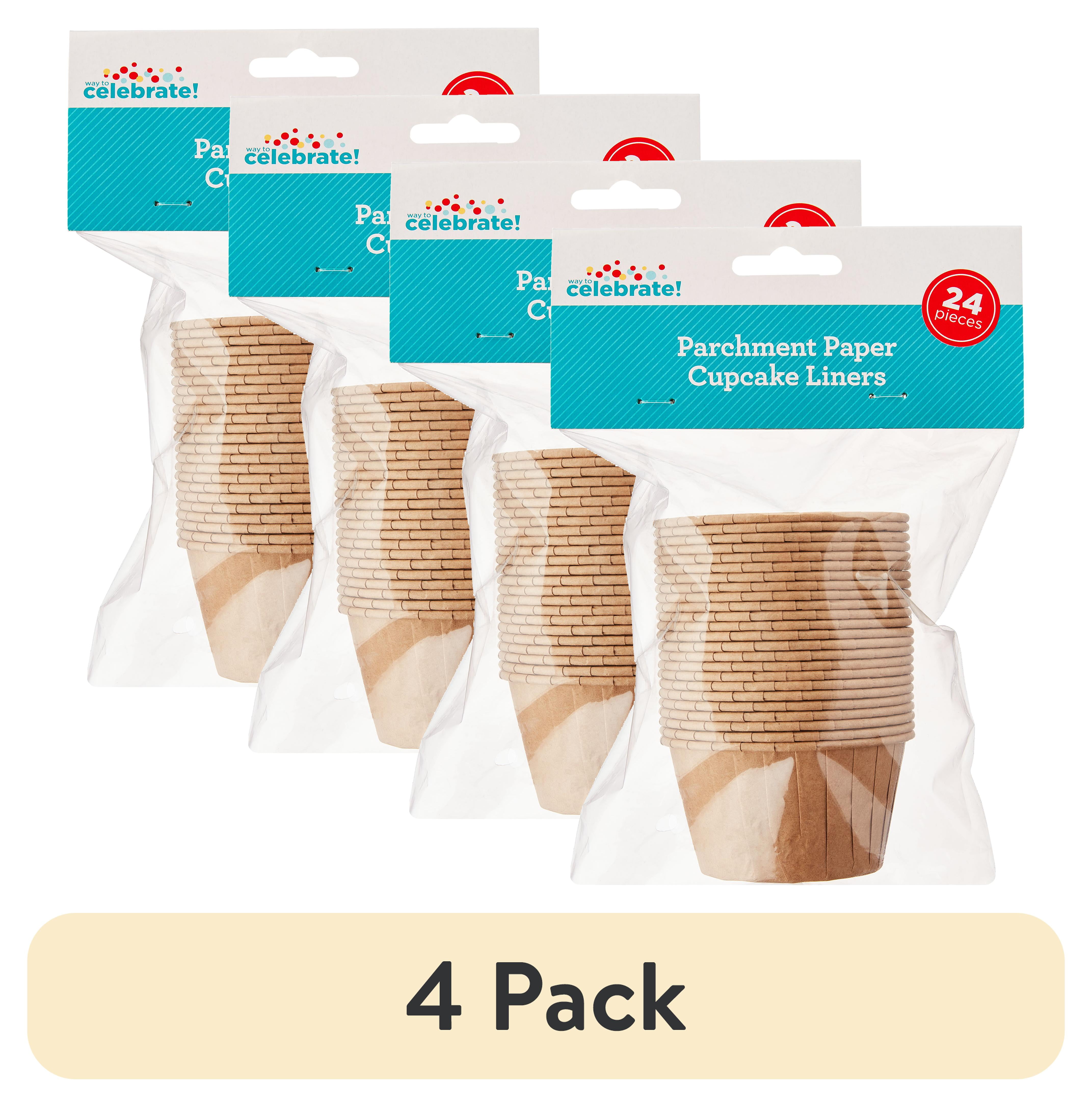 (4 pack) Way to Celebrate Brown Parchment Paper Cupcake Liners - 24 ...