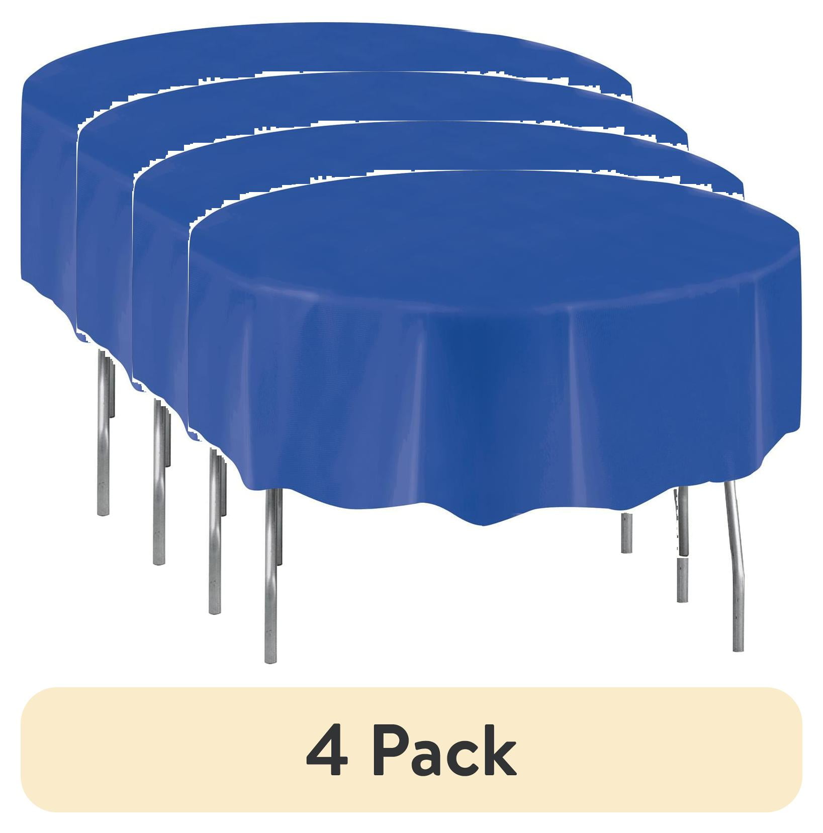 (4 pack) Way to Celebrate! Plastic Round Tablecloths, 84 in, Electric ...