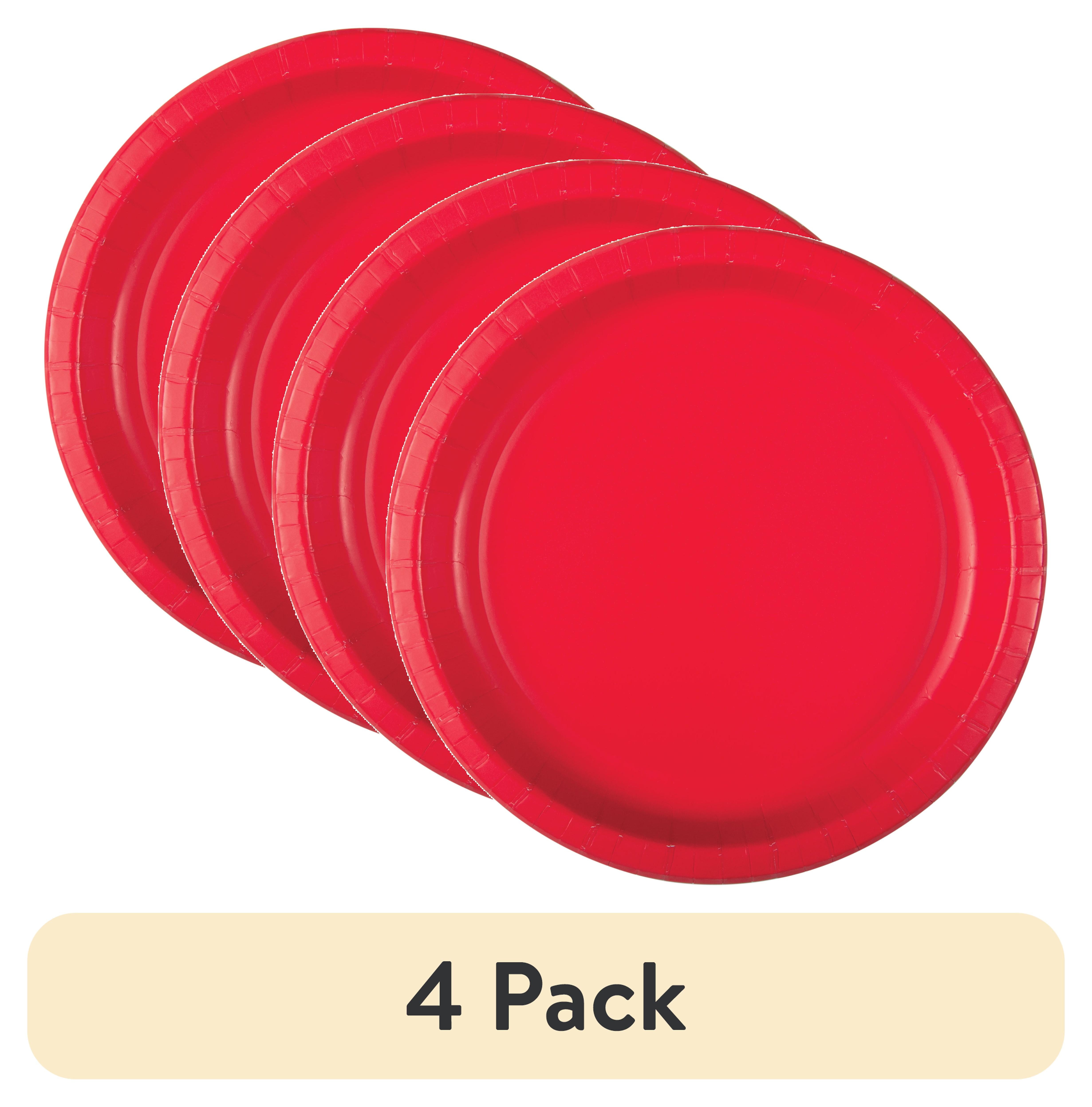 (4 pack) Red Deep Paper Dinner Plates, 11.5in, 10 Count, by Way To ...