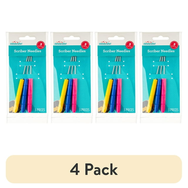 (4 pack) Multicolor Scriber Needles, 4.5", 3 Count, by Way To Celebrate ...