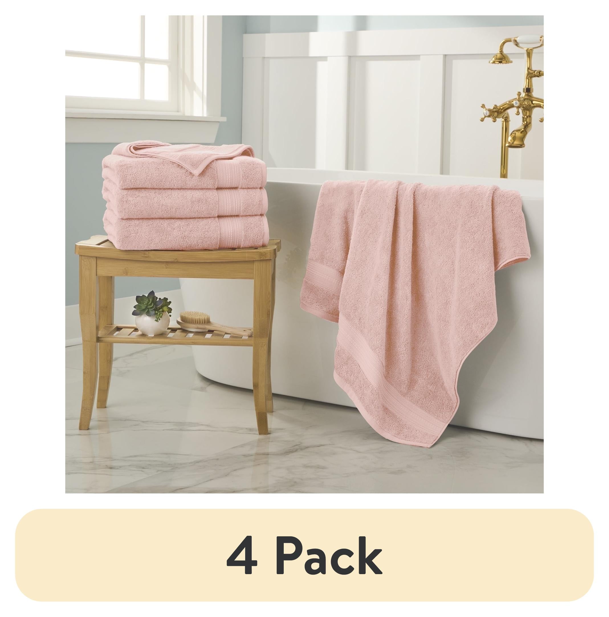 (4 pack) WelHome 100% Cotton 4 Piece Ultra SOFT TWIST Solid Bath Towels ...