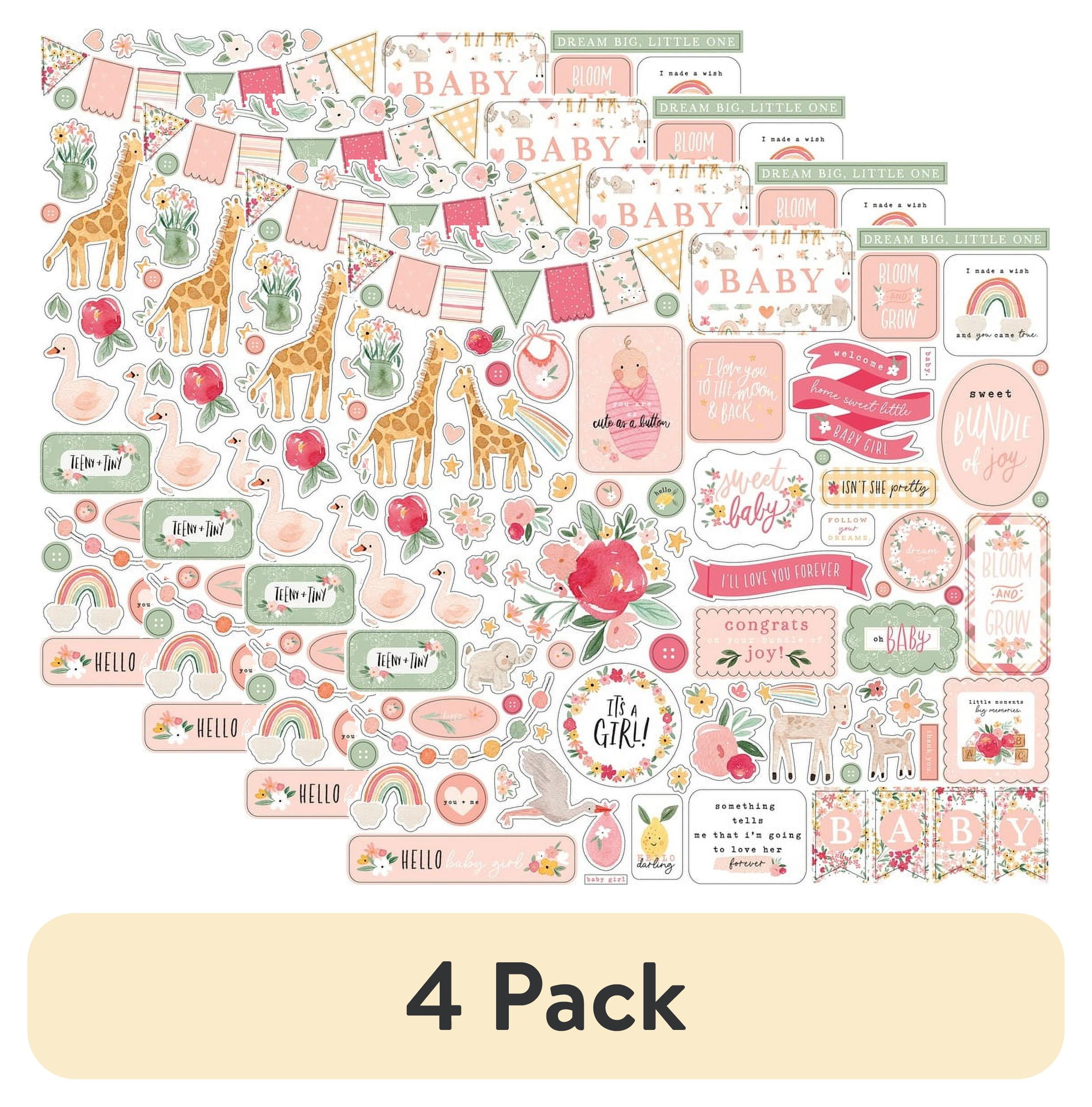 (4 pack) Welcome Baby Girl Cardstock Stickers 12"X12"-Elements ...