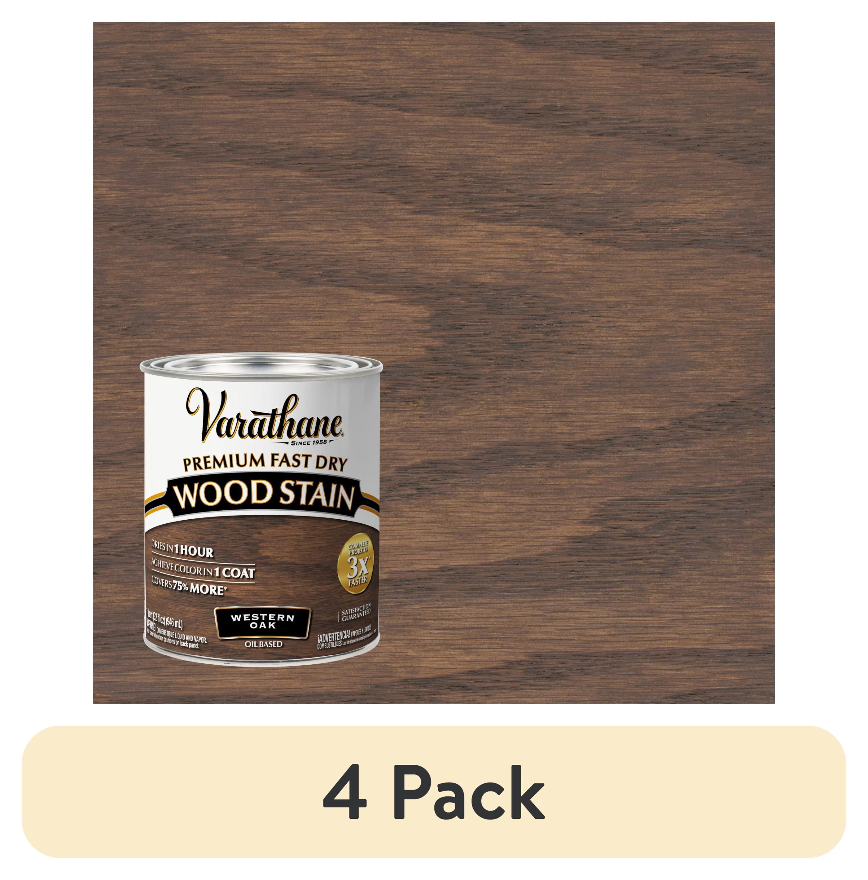 (4 pack) Western Oak, Varathane Premium Fast Dry Wood Stain-370719, 32 ...