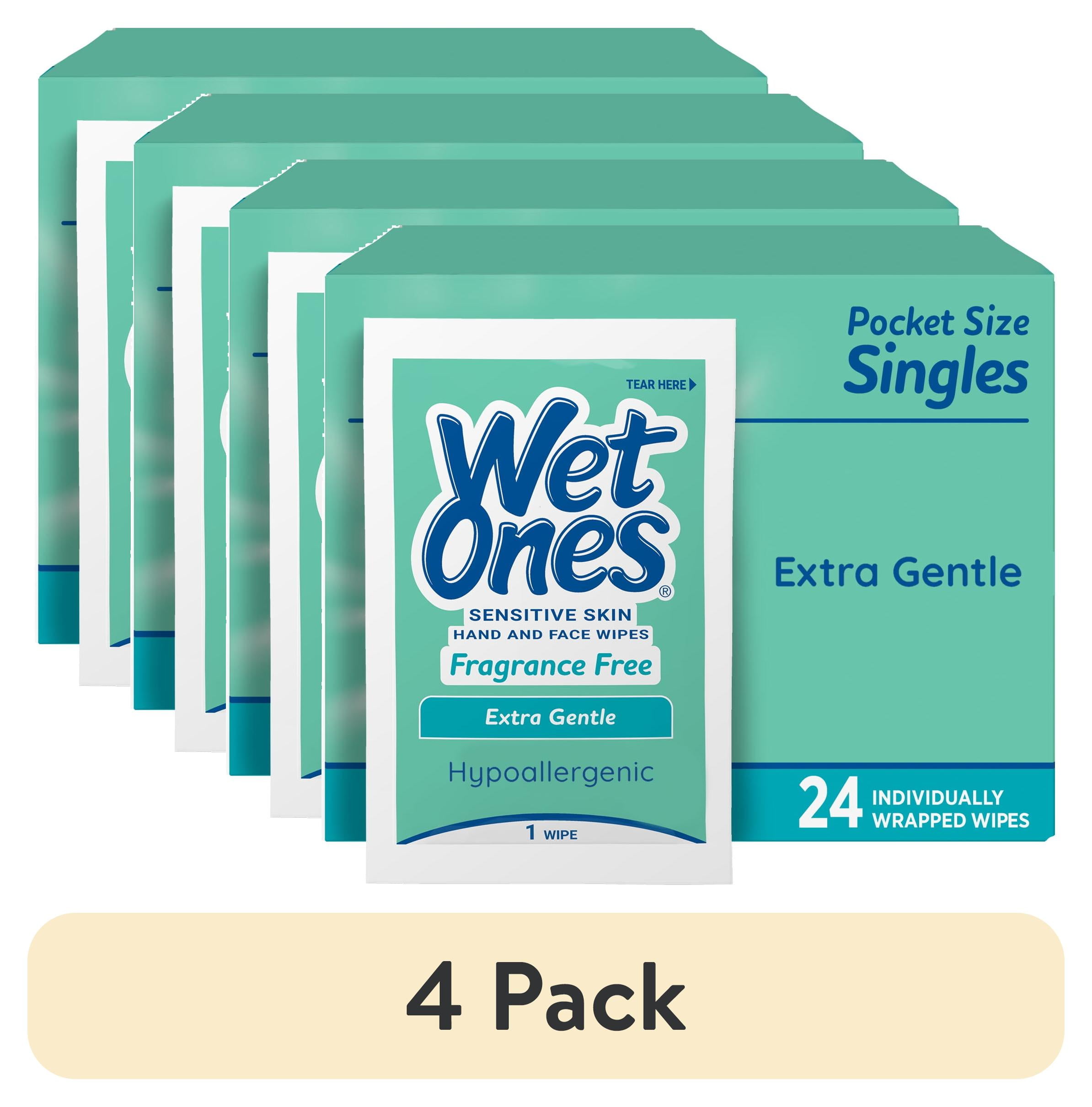 (4 pack) Wet Ones Sensitive Skin Hand Wipes, Fragrance Free, Unscented ...