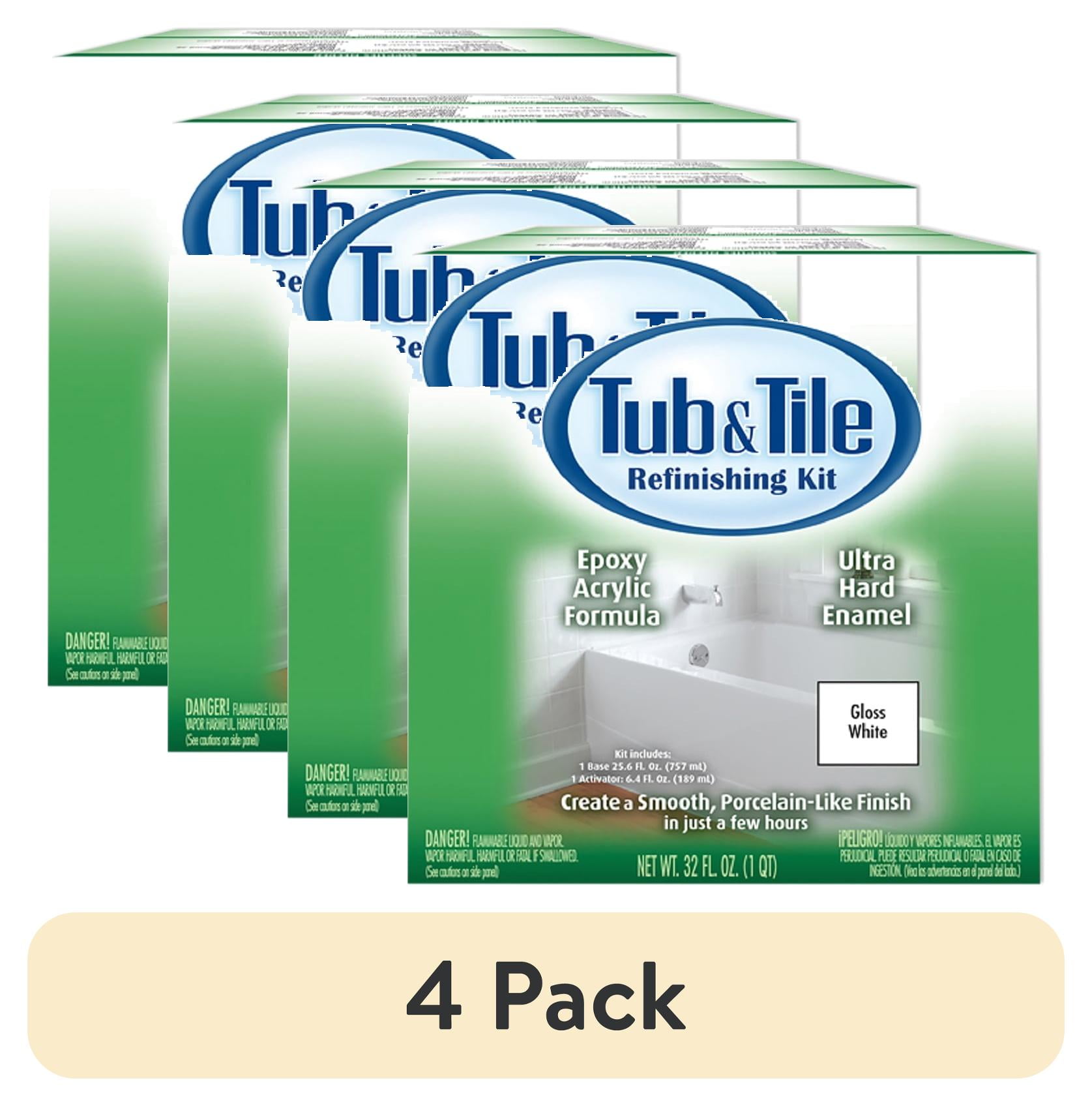 (4 pack) White, Rust-Oleum Gloss Tub & Tile Refinishing Kit- 384165 ...