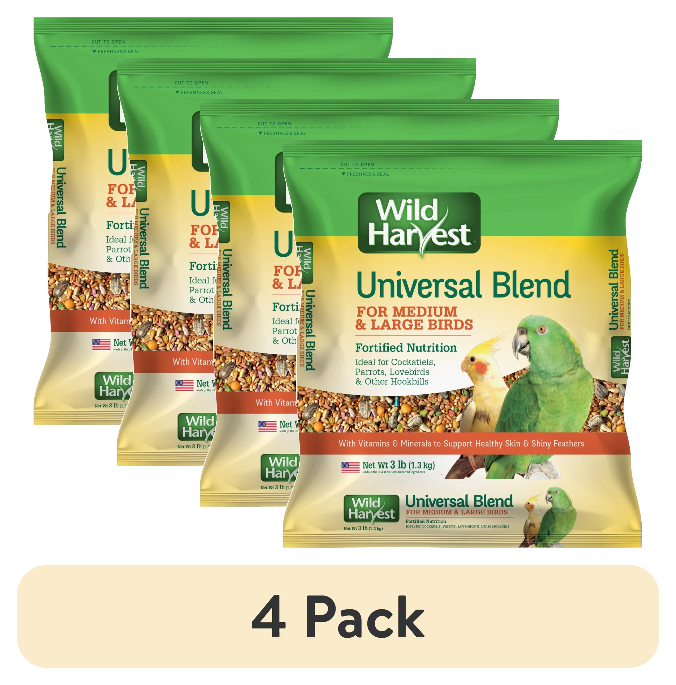 (4 pack) Wild Harvest Universal Blend For Medium And Large Birds 3 ...