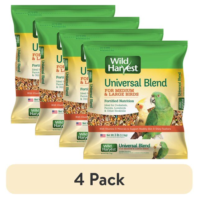 (4 pack) Wild Harvest Universal Blend For Medium And Large Birds 3 ...