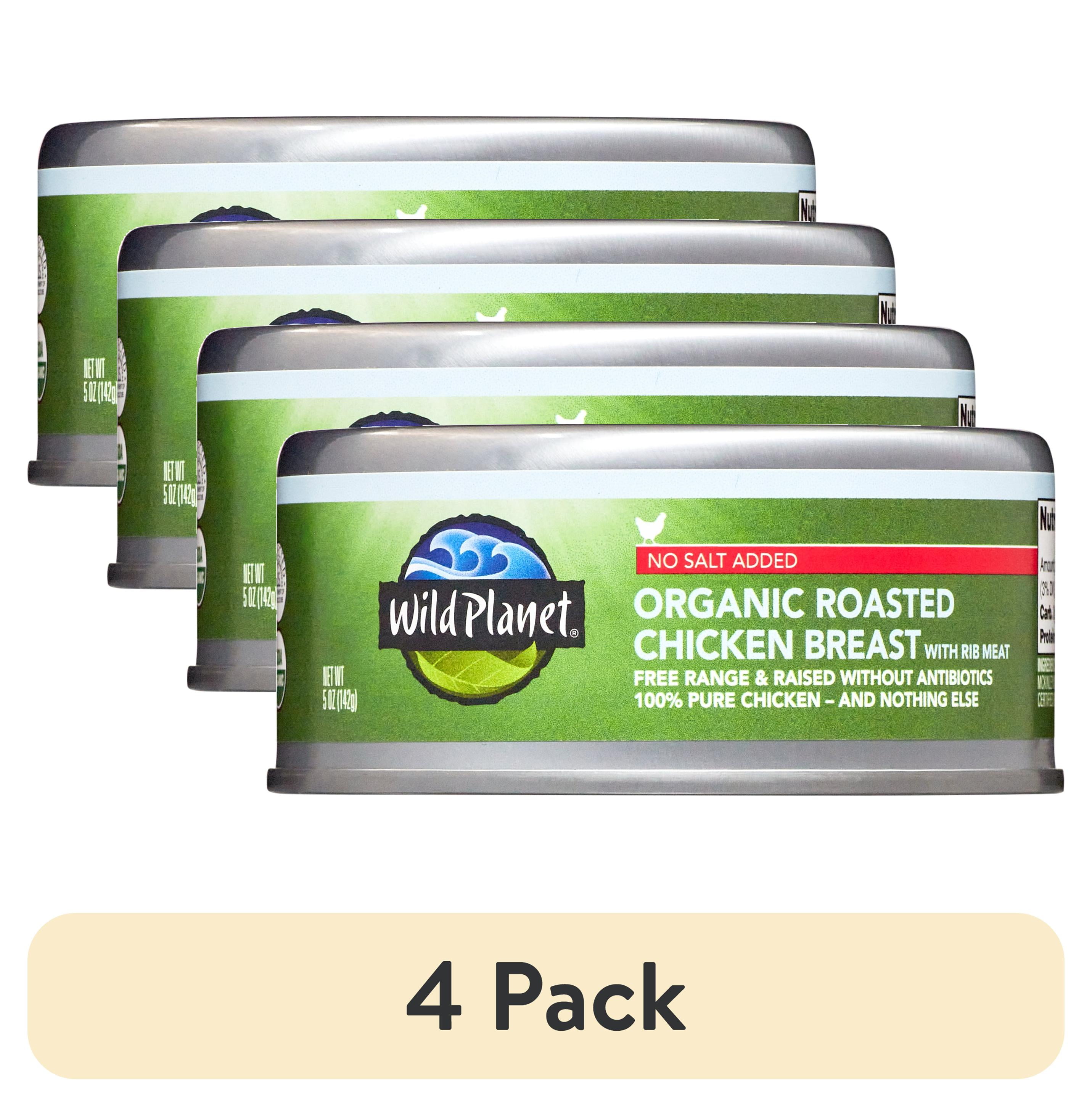 (4 pack) Wild Planet Organic Roasted Chicken Breast with Rib Meat, No ...