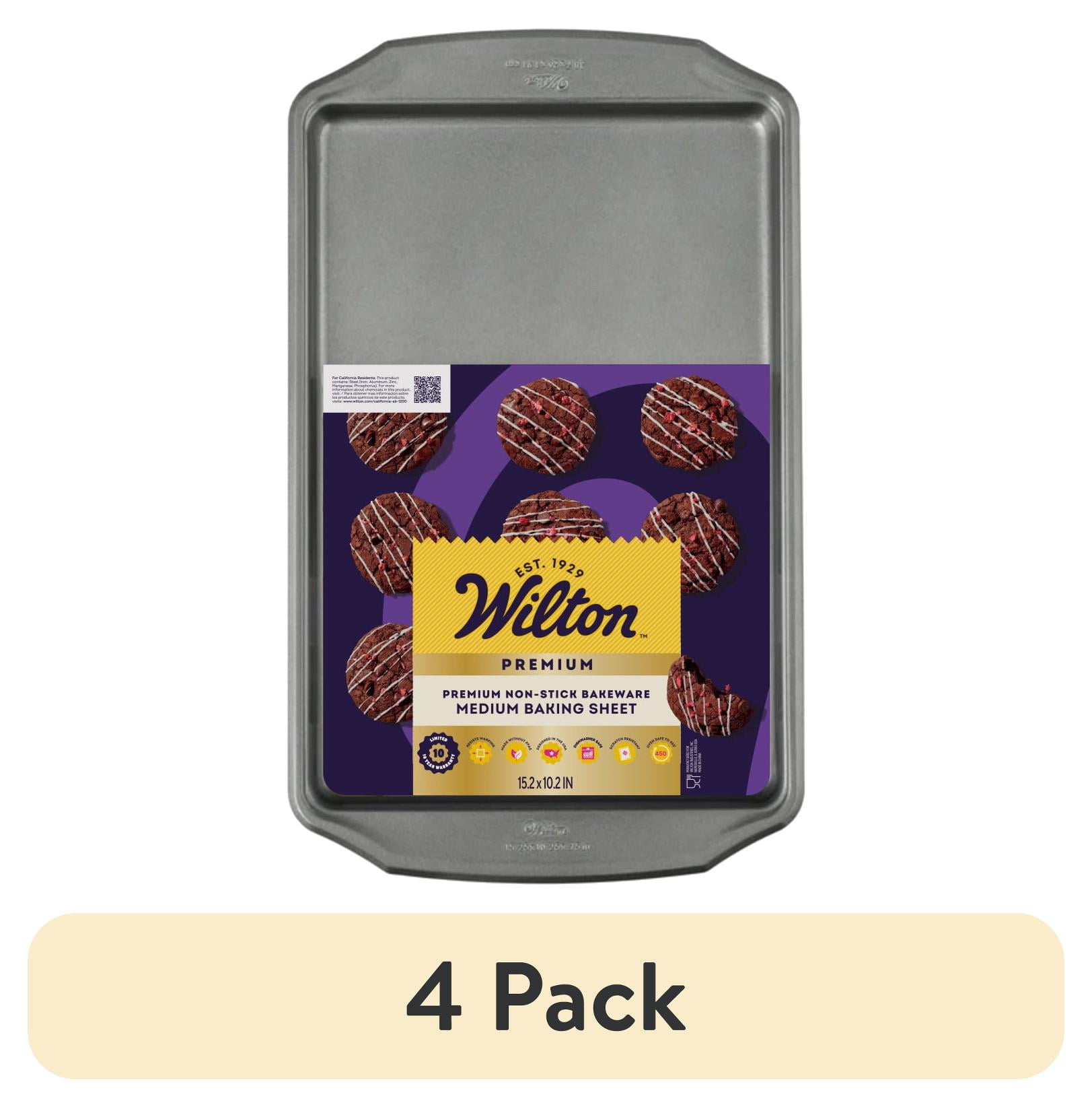 (4 pack) Wilton Premium Steel Non-Stick Medium Cookie Sheet 10x 15 ...