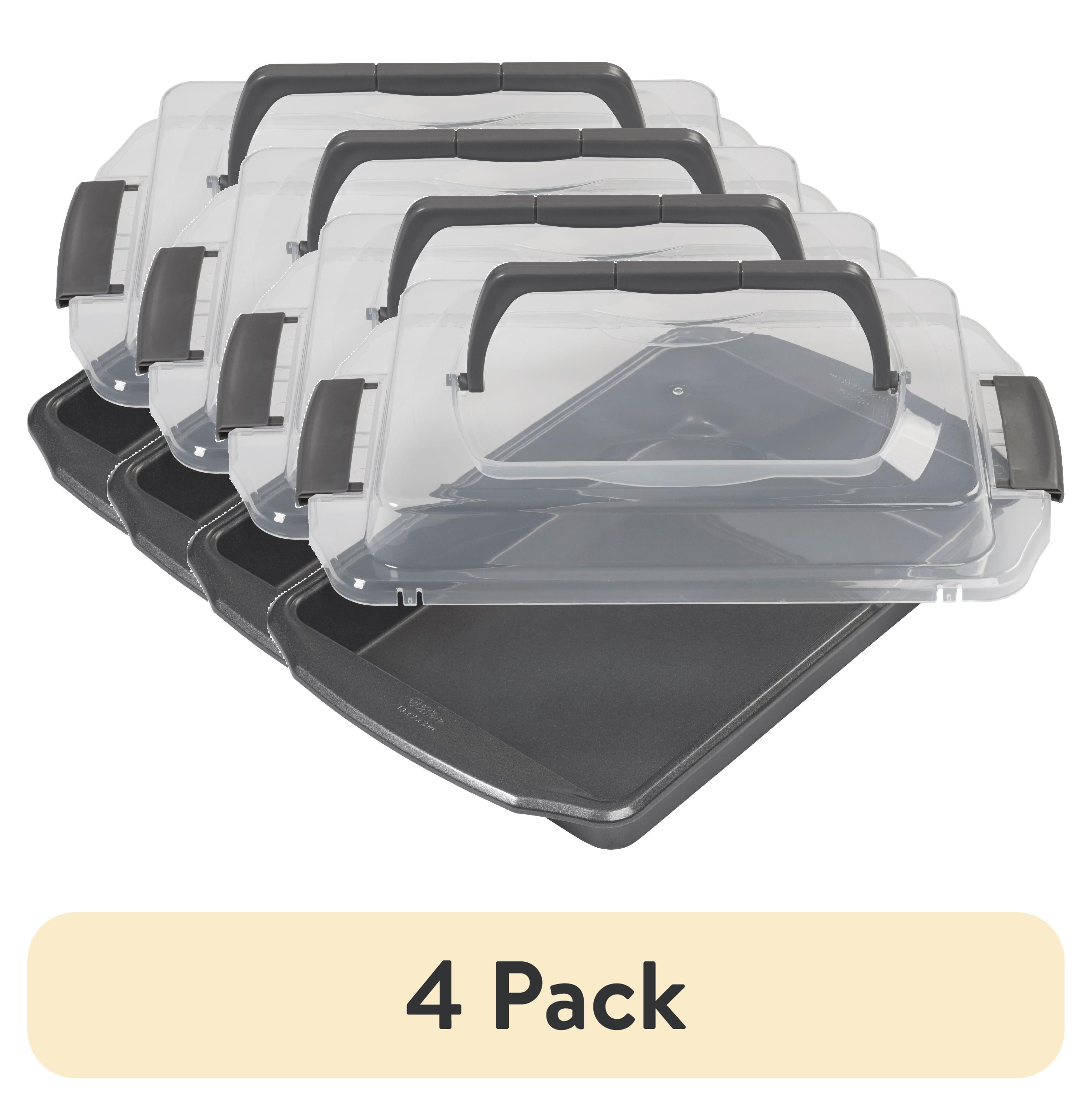 (4 pack) Wilton Premium Steel Non-Stick Oblong Cake Pan with Lid 13 x 9 ...