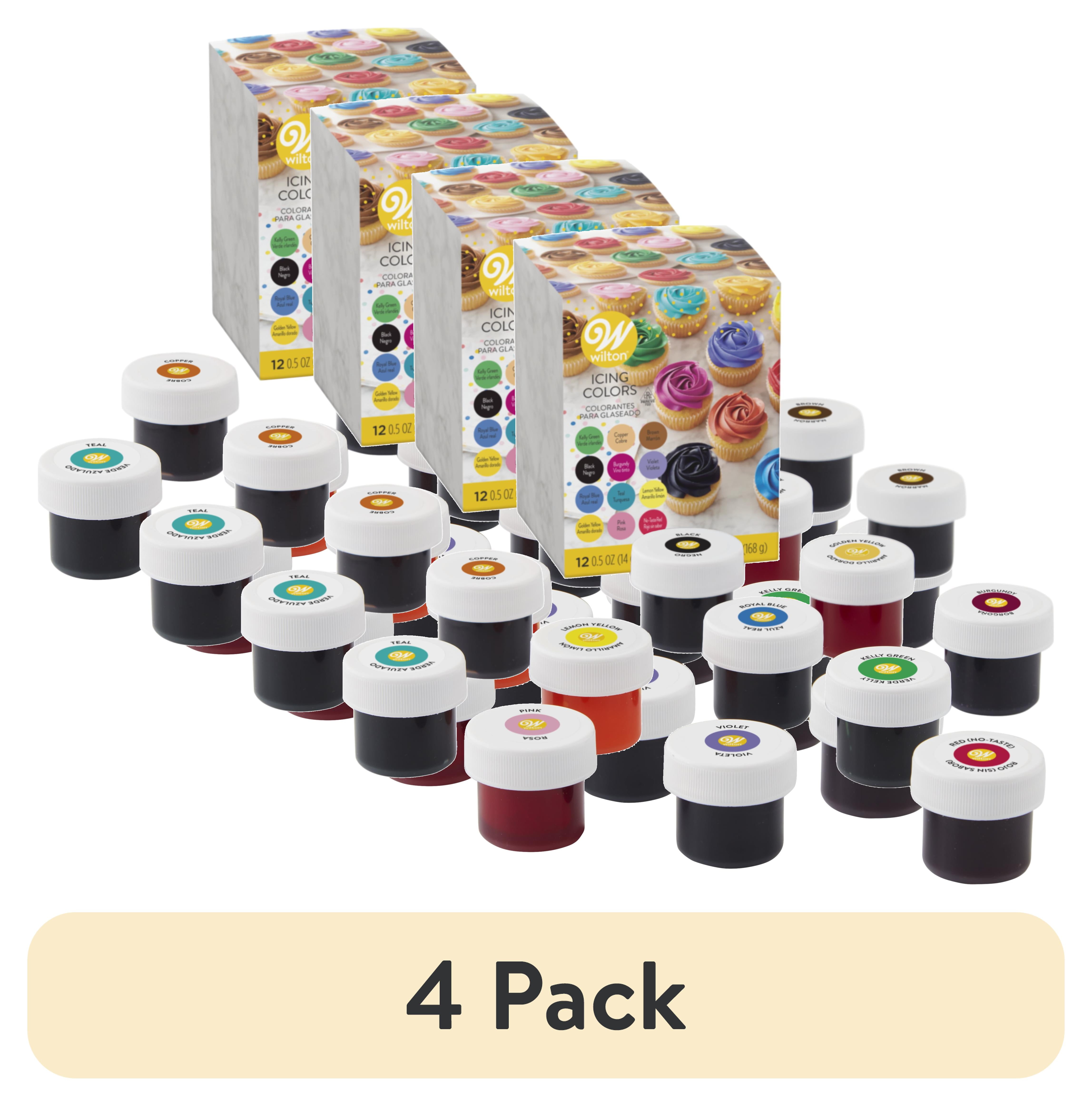 (4 pack) Wilton Edible Gel Food Coloring Set for Cake Decorating ...