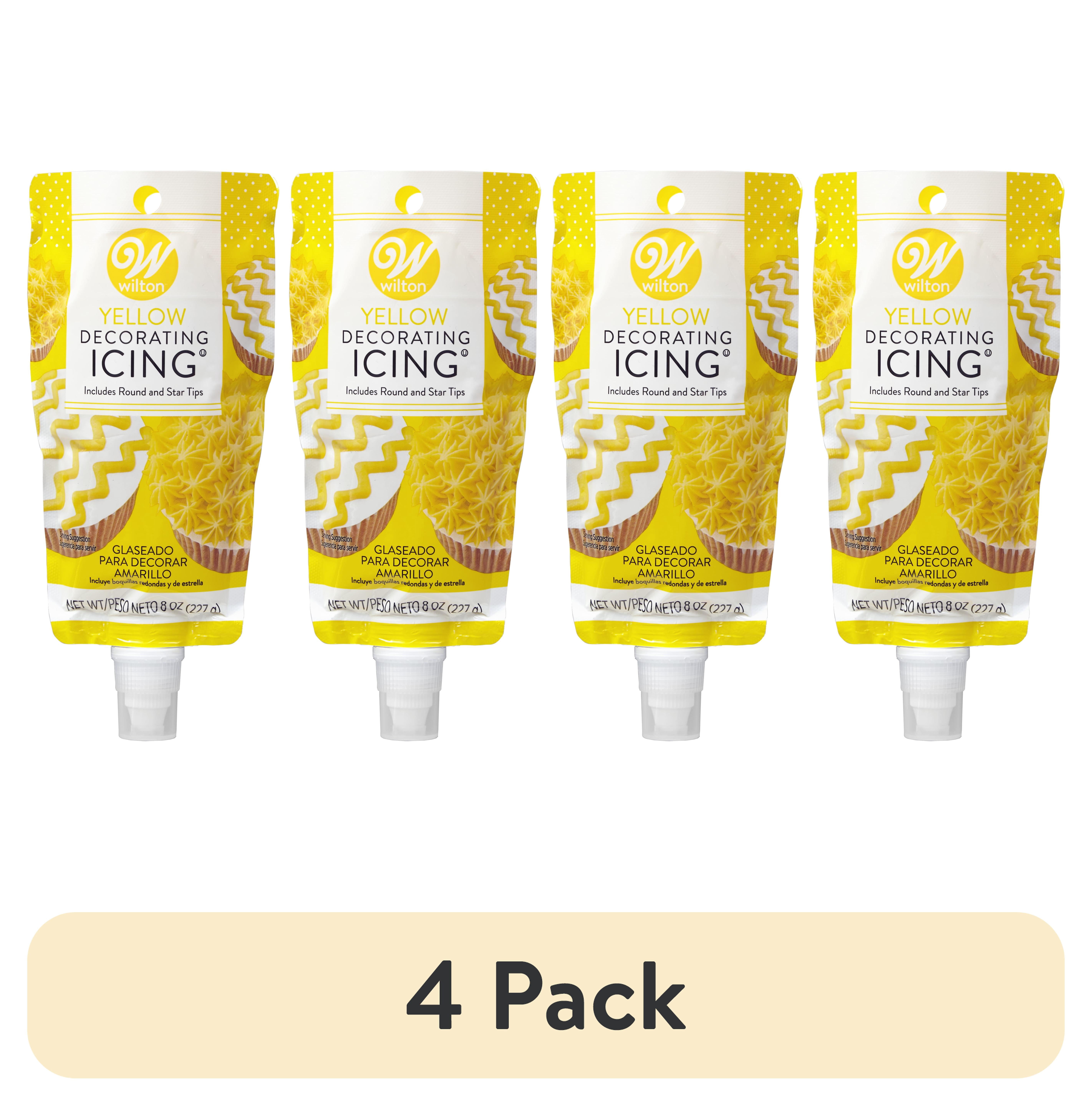 (4 pack) Wilton Ready-to-Use Yellow Vanilla-Flavored Icing Pouch with ...