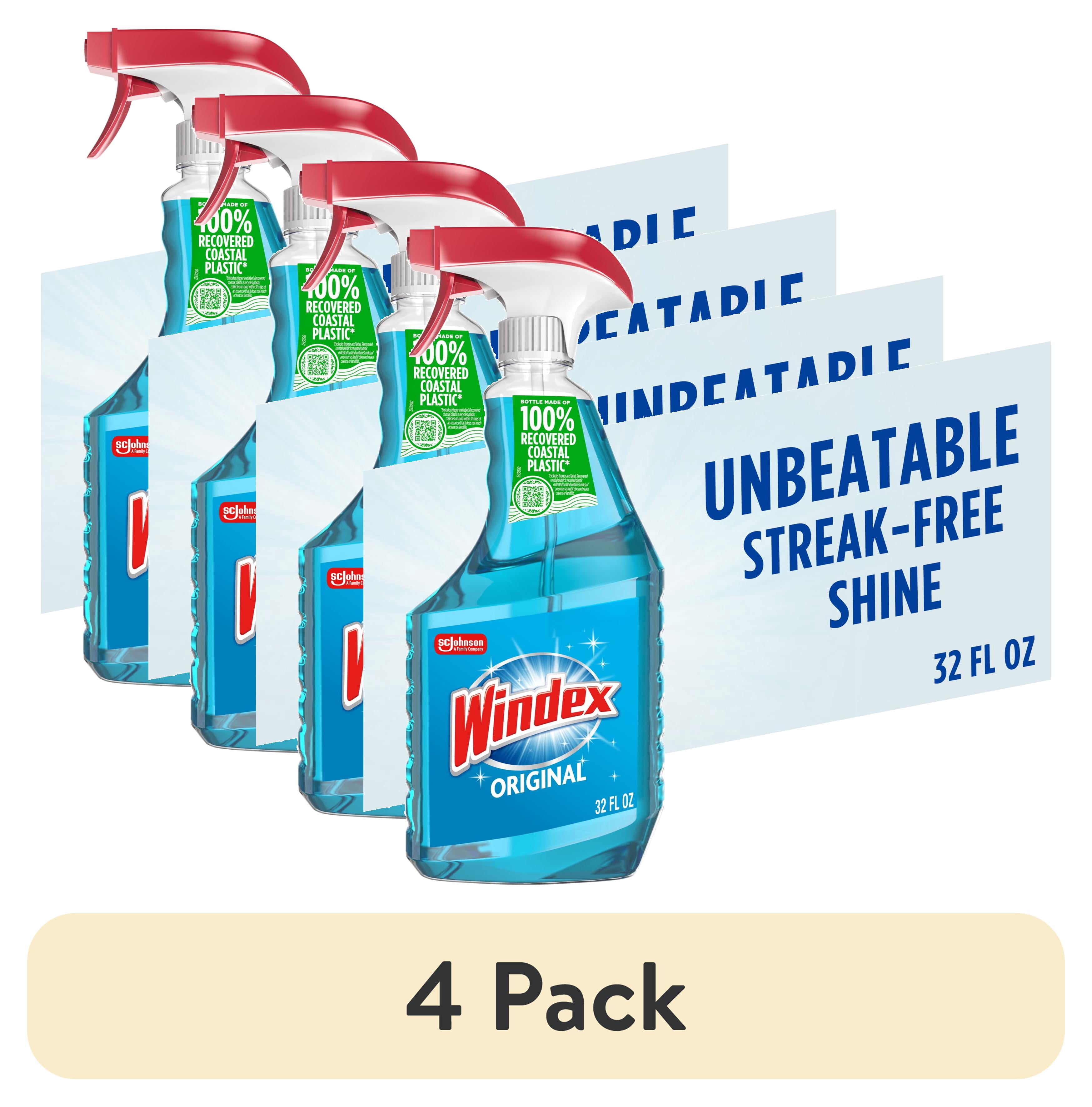 (4 pack) Windex Glass, Window, and Mirror Cleaner, Original Blue, Spray ...