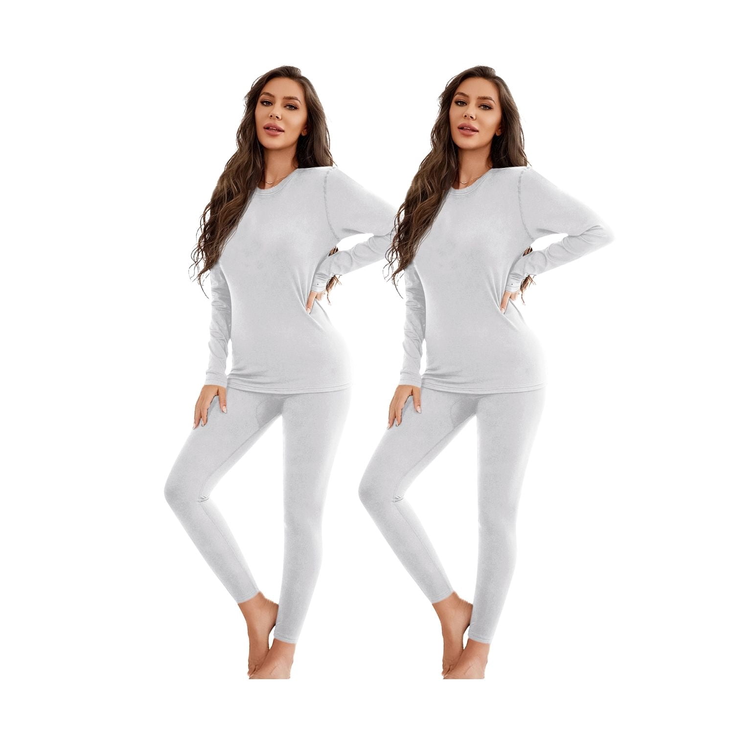 4 pack Women Thermal Underwear Long Johns with Fleece Lined, Base Layer ...