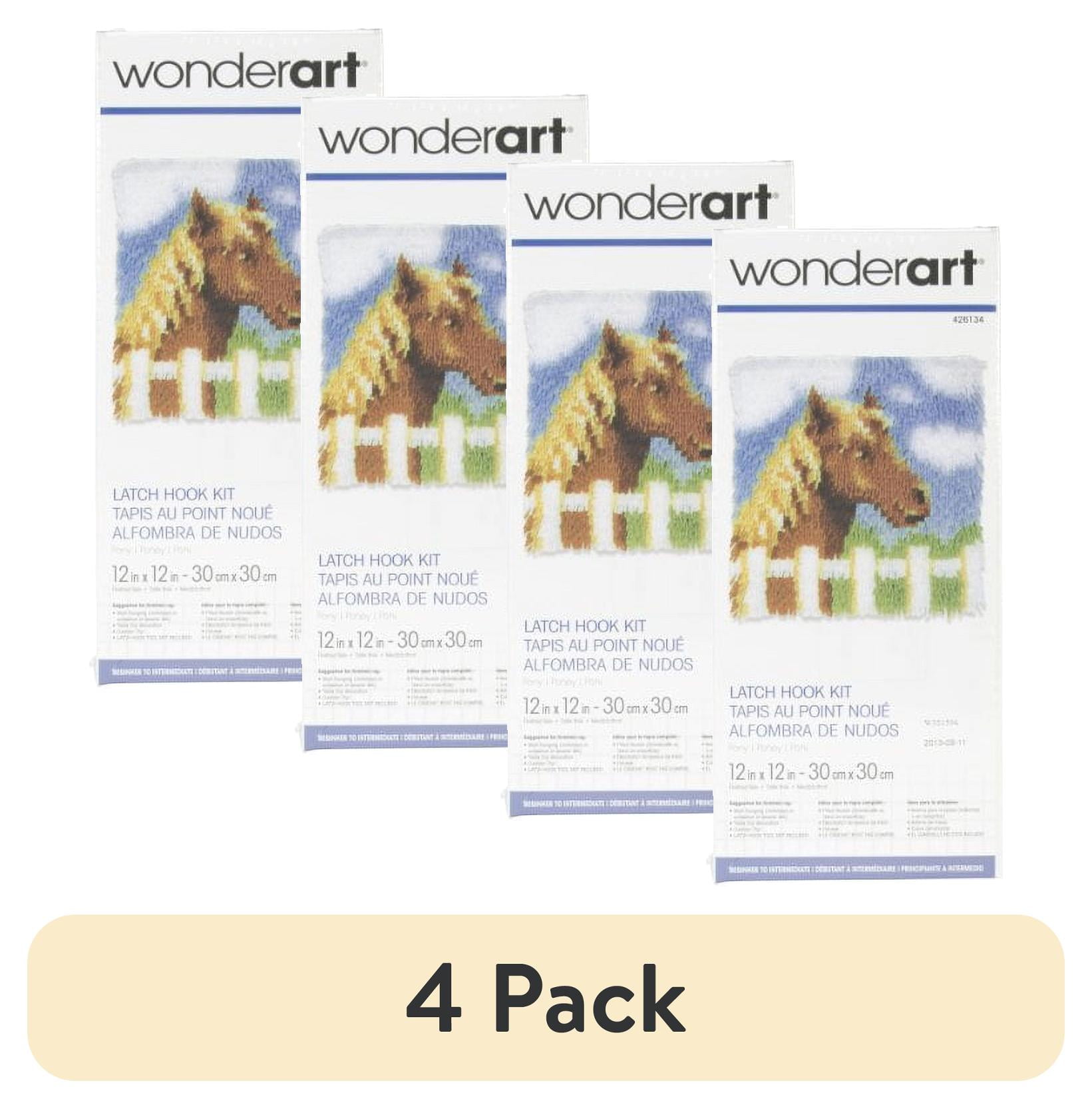 (4 pack) Wonderart Latch Hook Kit 12"X12"-Pony - Walmart.com