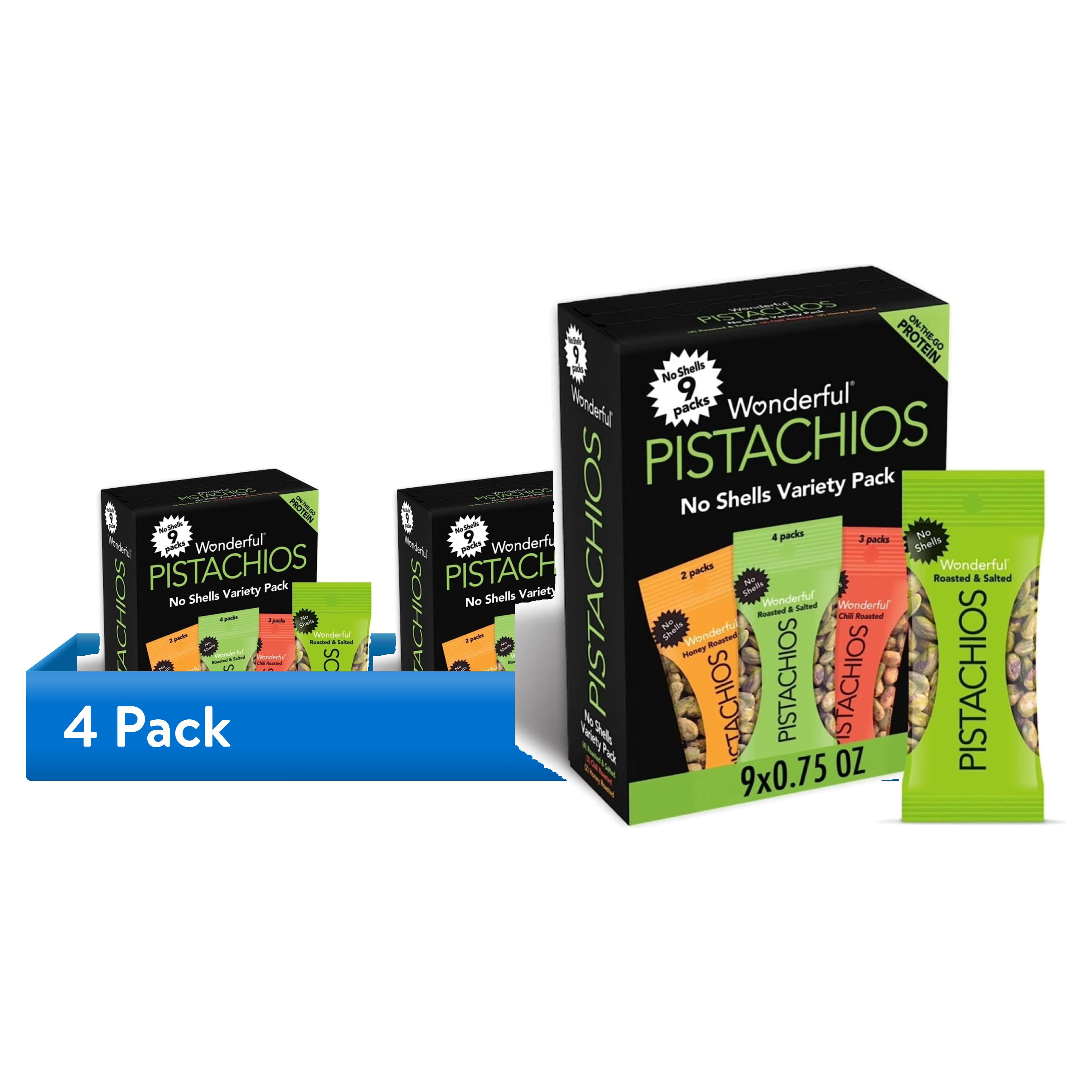Wonderful Pistachios 4-pack - Nut snack - Walmart Business Supplies