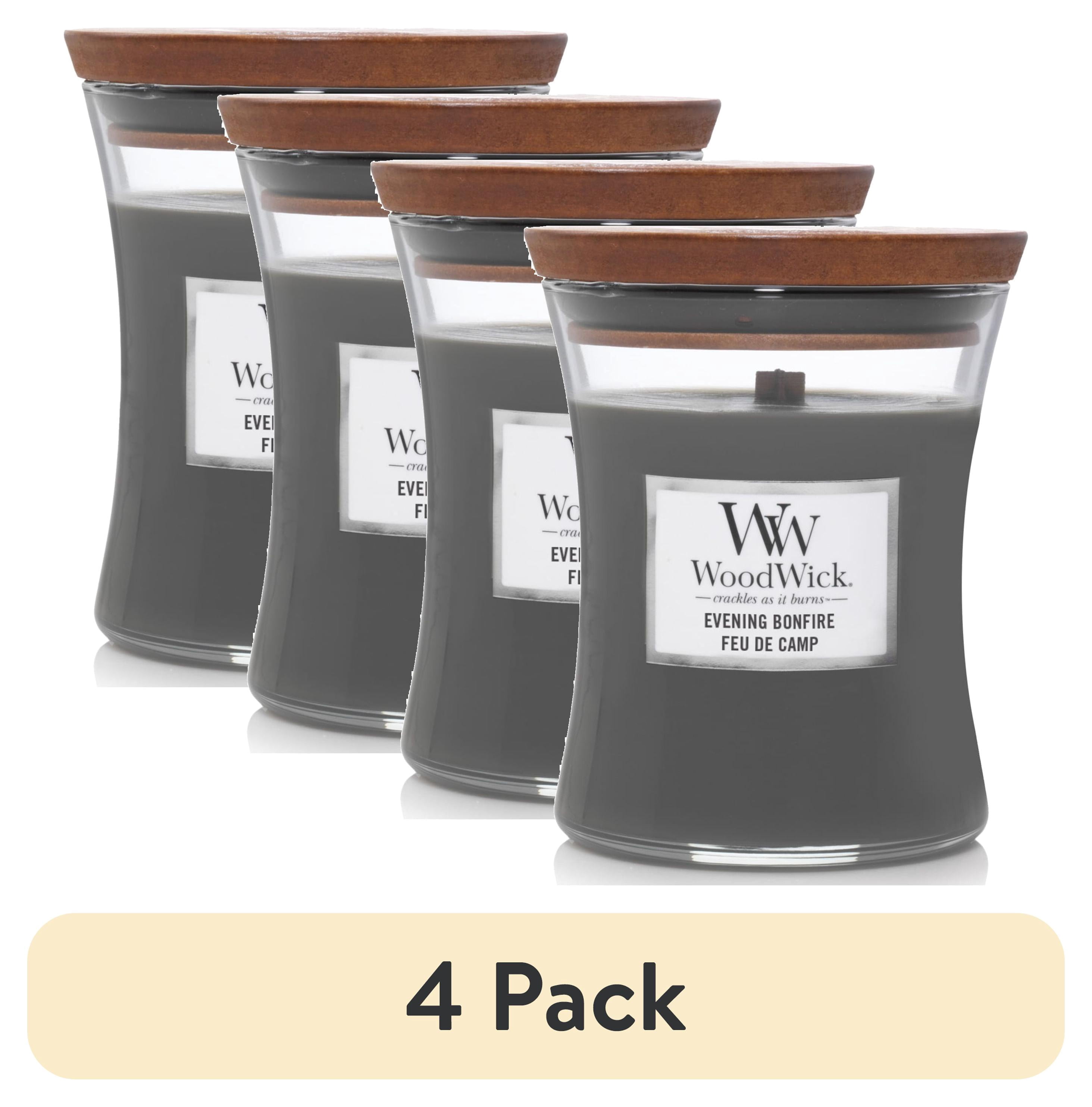 (4 pack) WoodWick Evening Bonfire- Medium Hourglass candle - Walmart.com