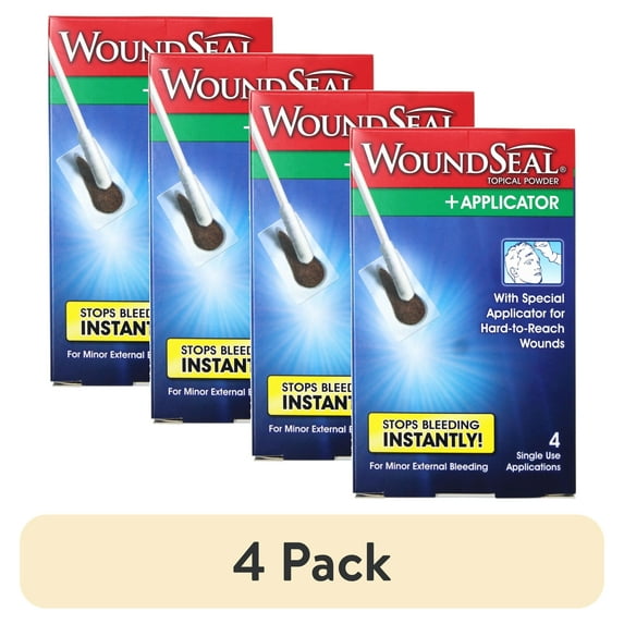 (4 pack) WoundSeal Topical Powder + Applicator for Minor External ...