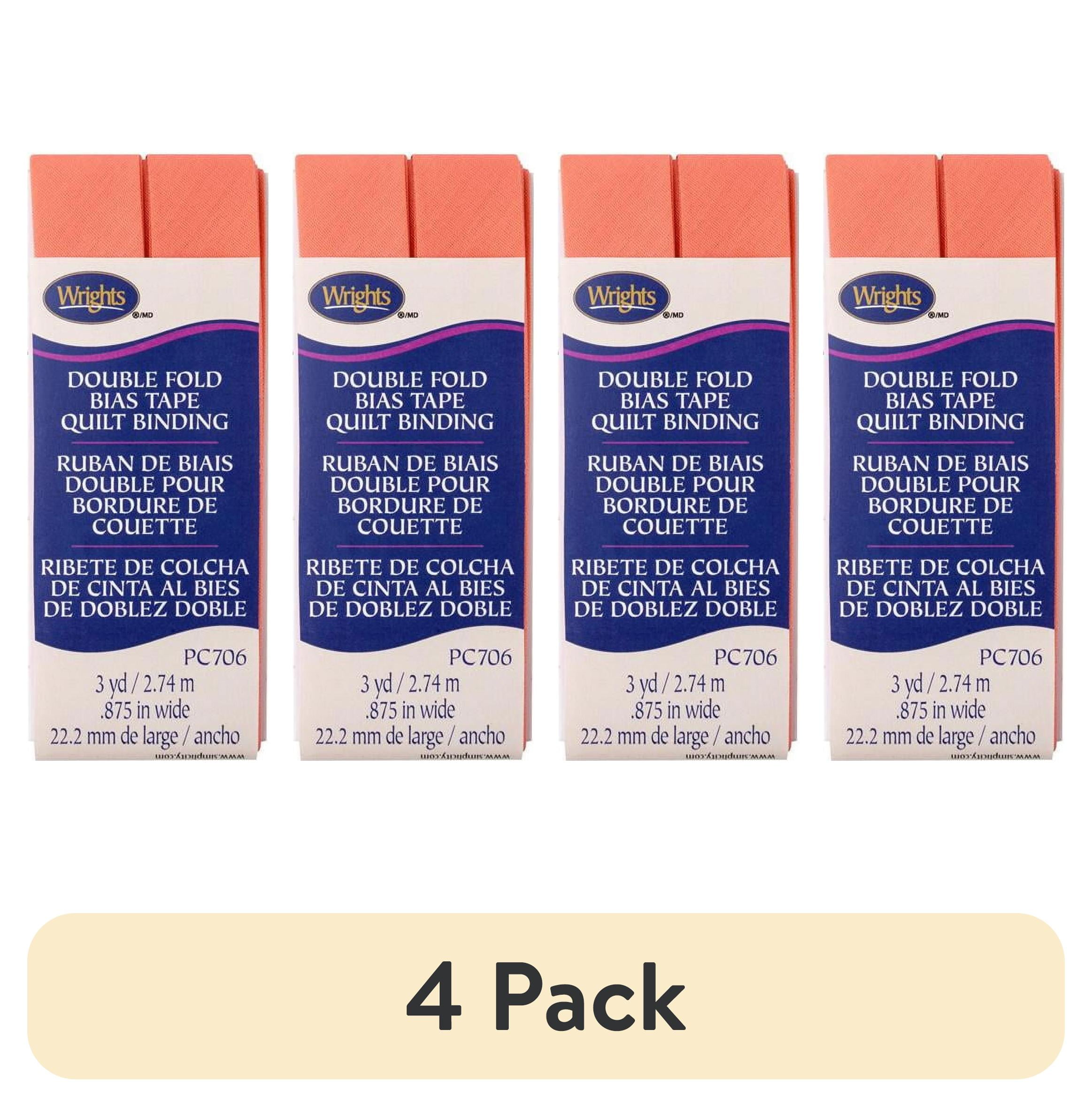 (4 pack) Wrights Double Fold Quilt Binding .875"X3yd-Coral - Walmart.com