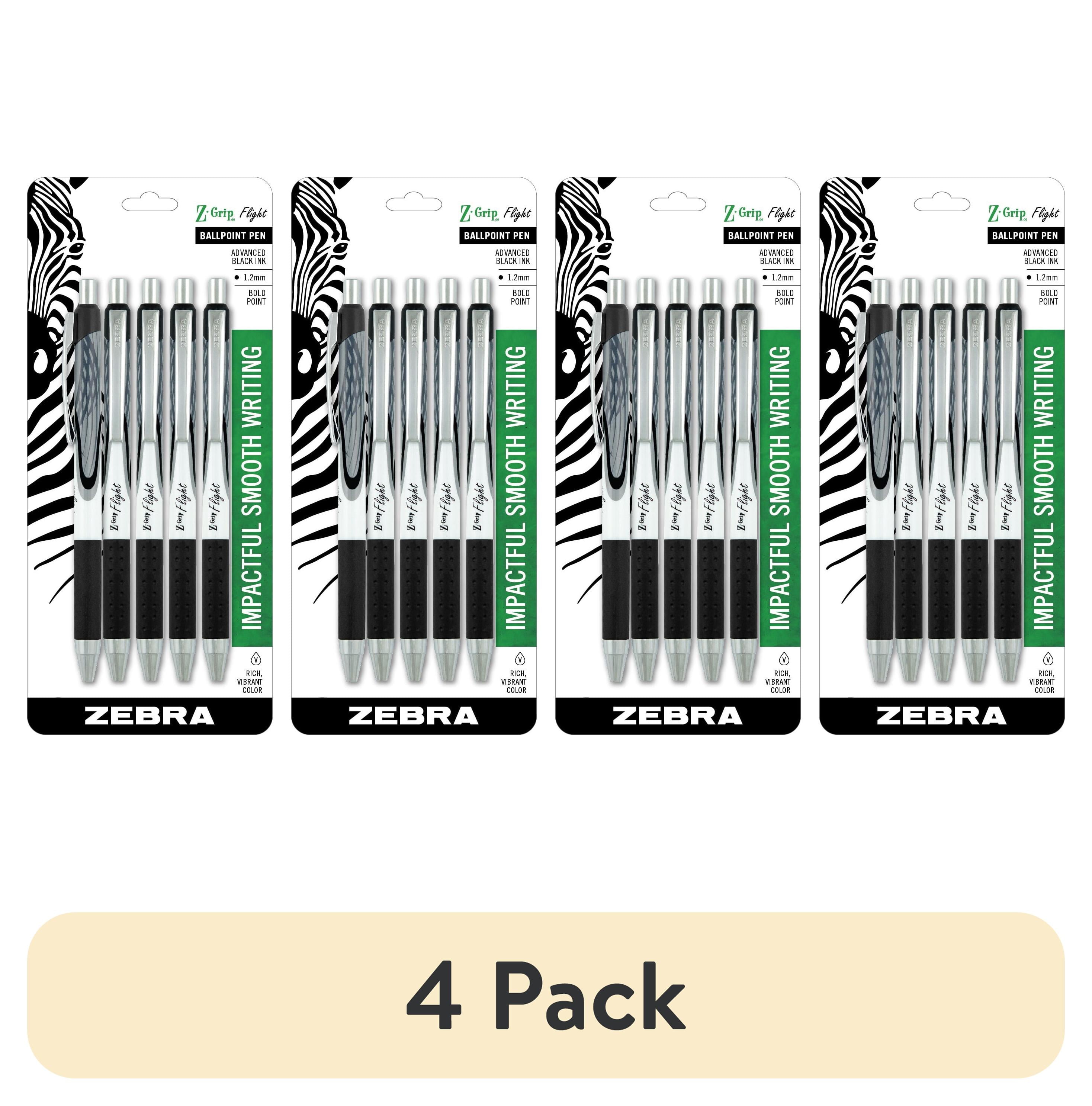 (4 pack) Zebra Pen Z-Grip Flight Retractable Ballpoint Pen, Medium ...