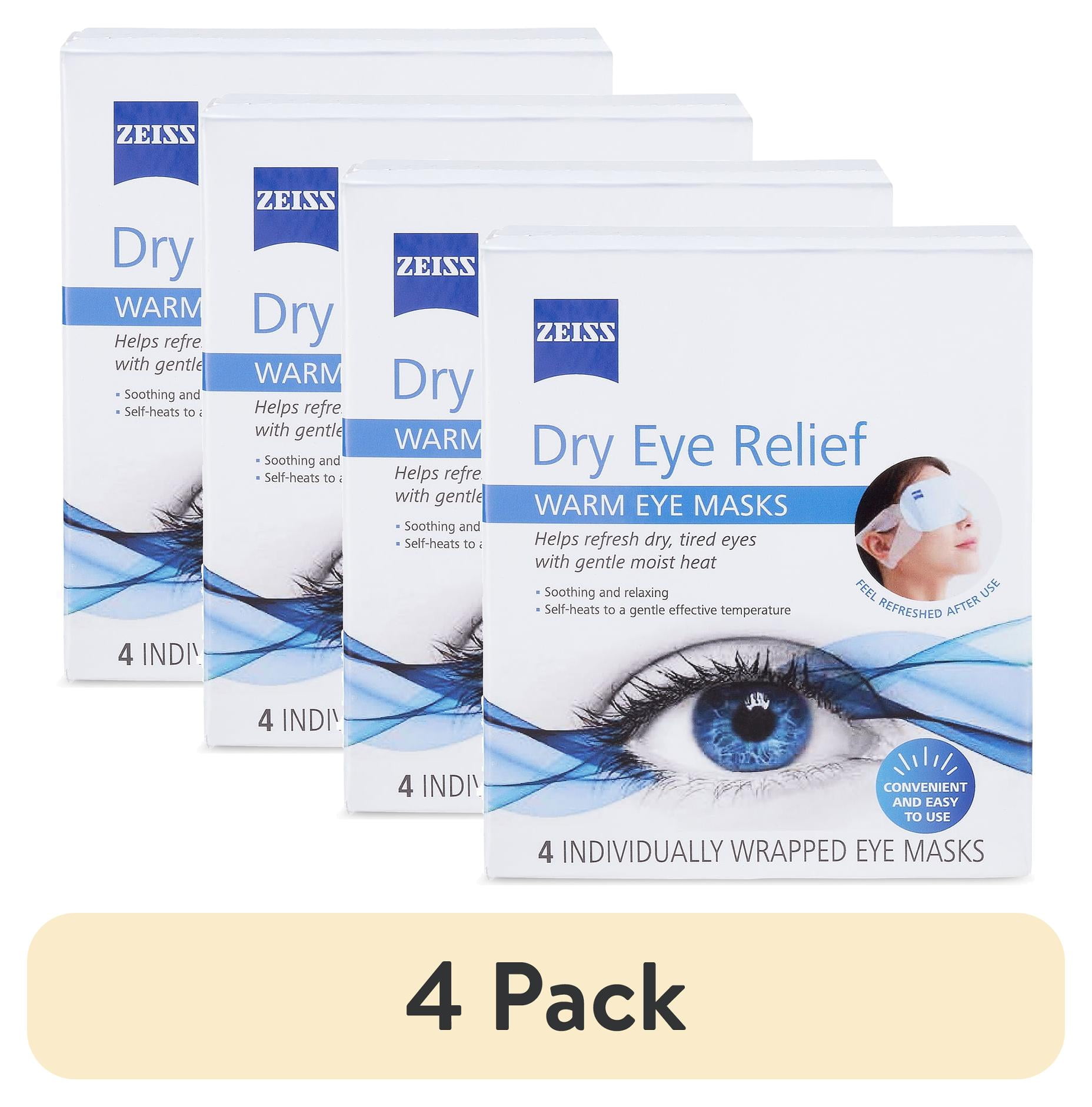 (4 pack) ZEISS Dry Eye Relief Warm Compress Heated Eye Masks, 4 Pack ...
