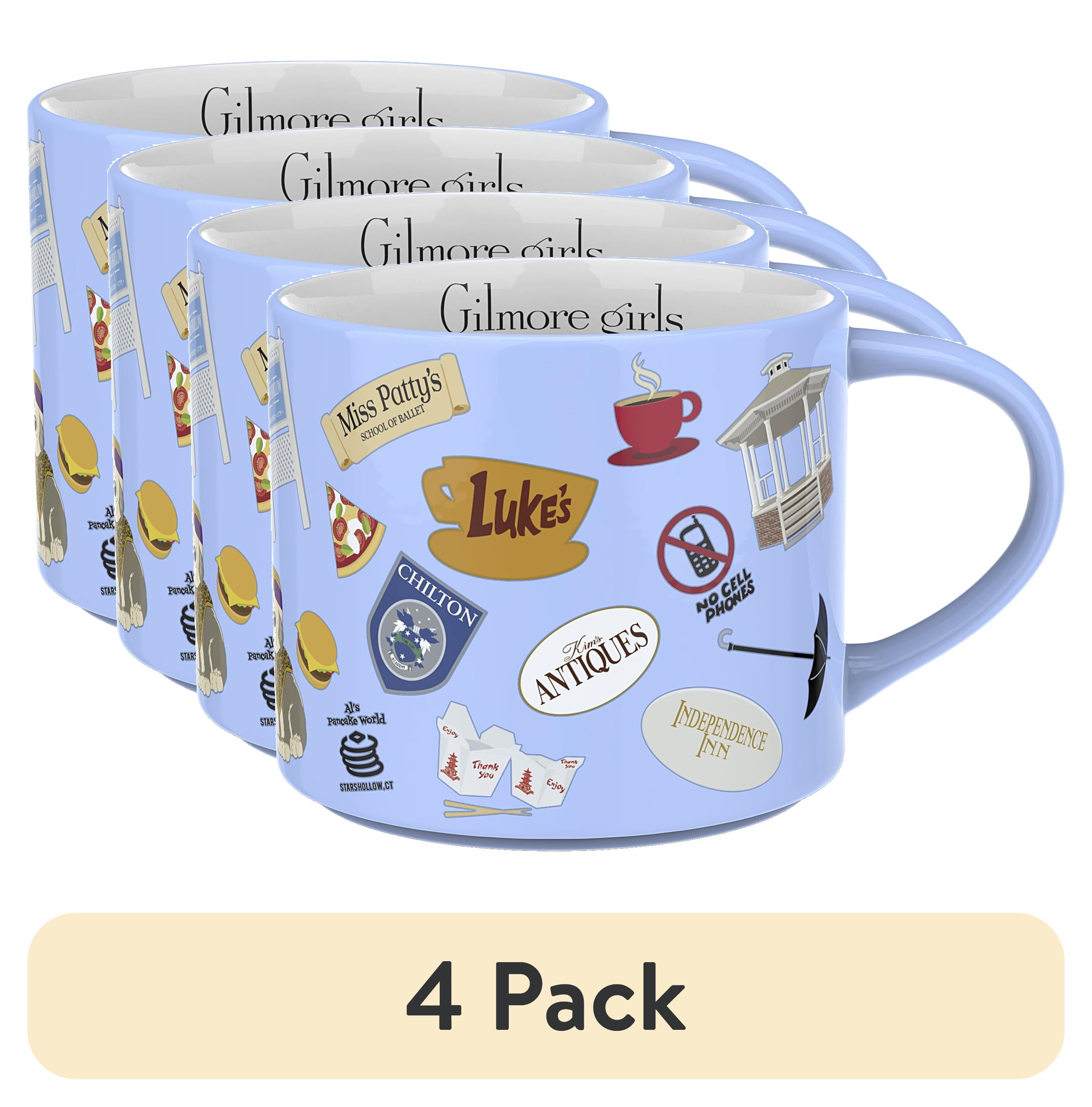 Zak Designs 15oz Ceramic Coffee Mug 4 Pack, Gilmore Girls, Microwave ...