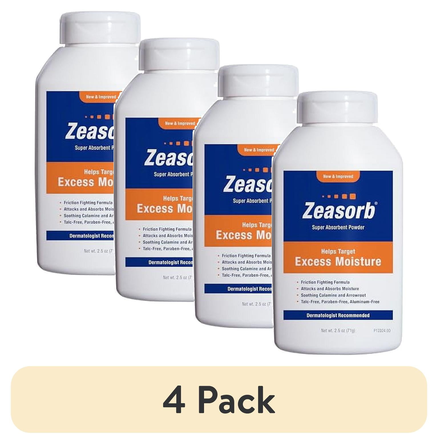 (4 pack) Zeasorb Excess Moisture Control Super Absorbent Foot & Body ...