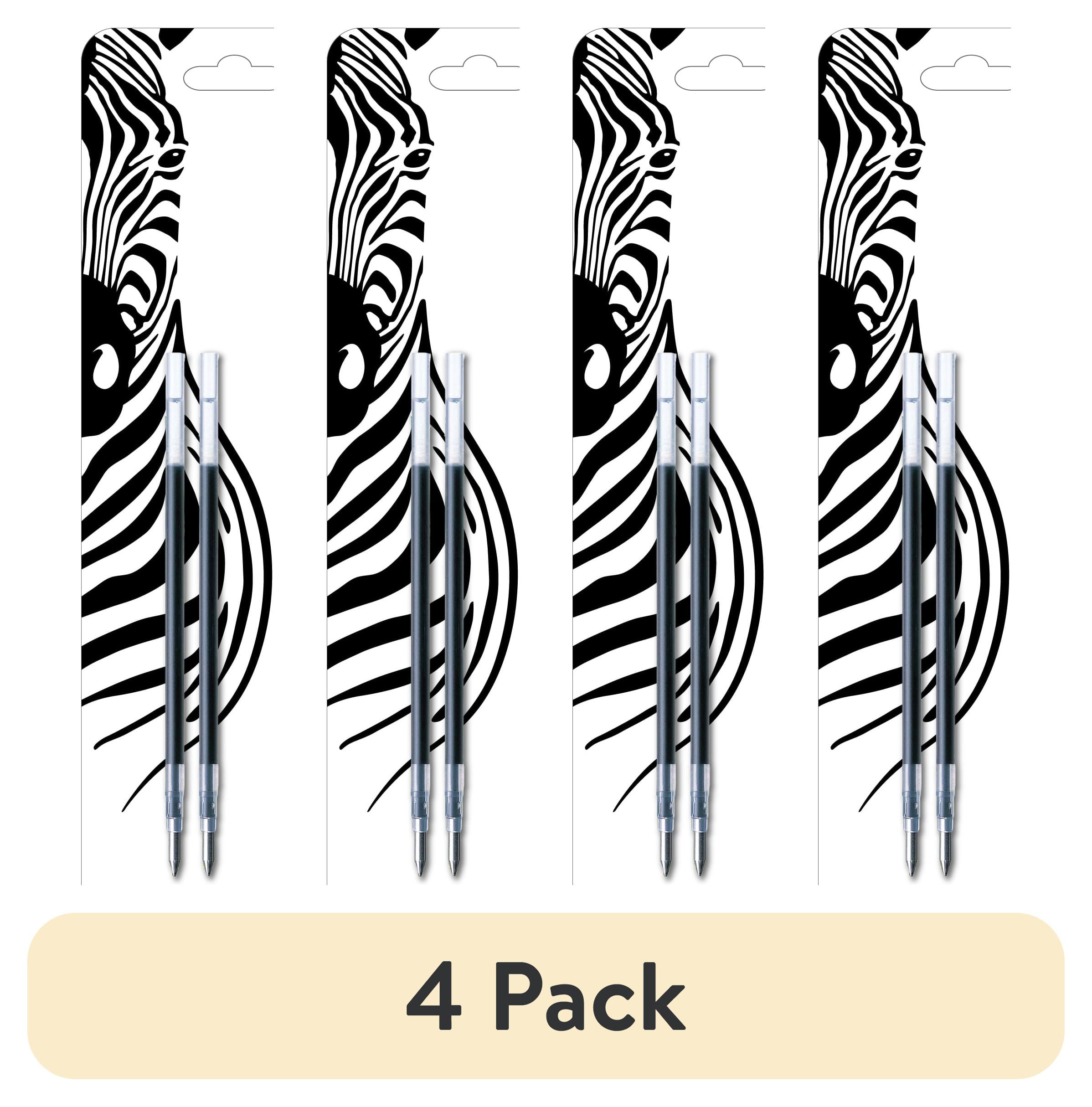 (4 pack) Zebra Refill for G-301 Gel Rollerball Pens Med Point Black 2 ...