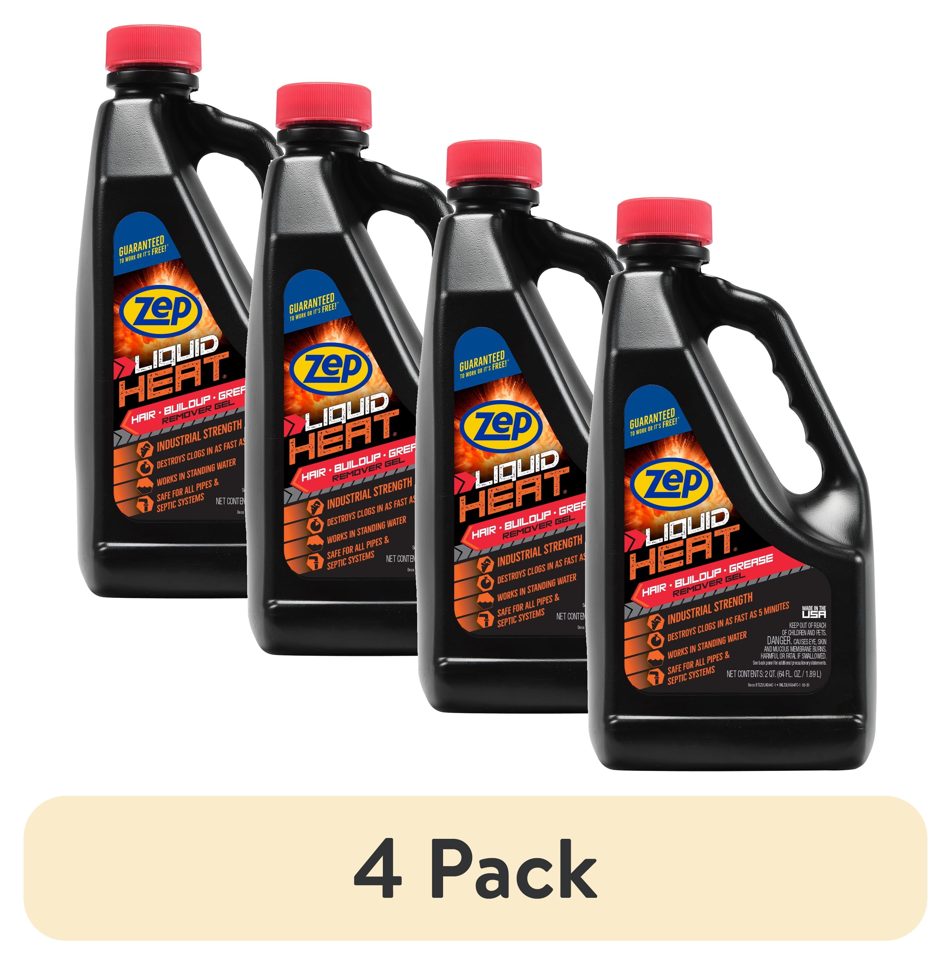 (4 pack) Zep 64 oz. Liquid Heat Gel Industrial Drain Opener and Hair ...