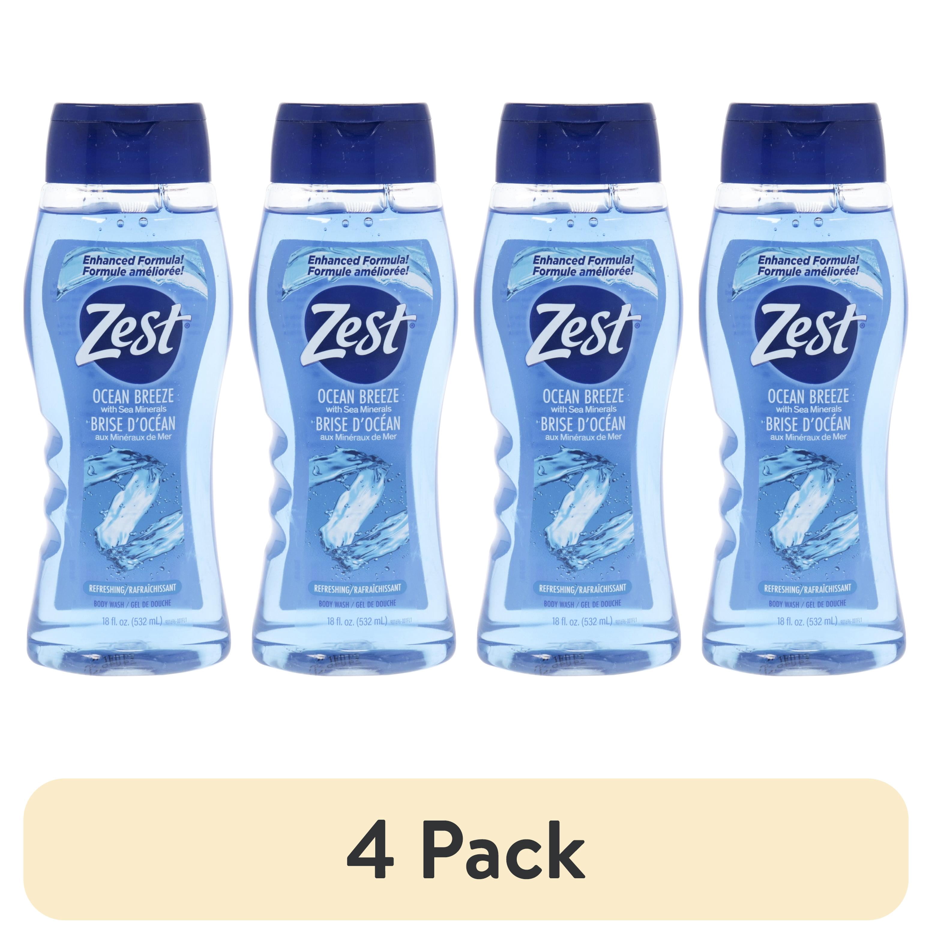(4 pack) Zest Ocean Breeze with Sea Minerals Invigorating Body Wash, 18 ...