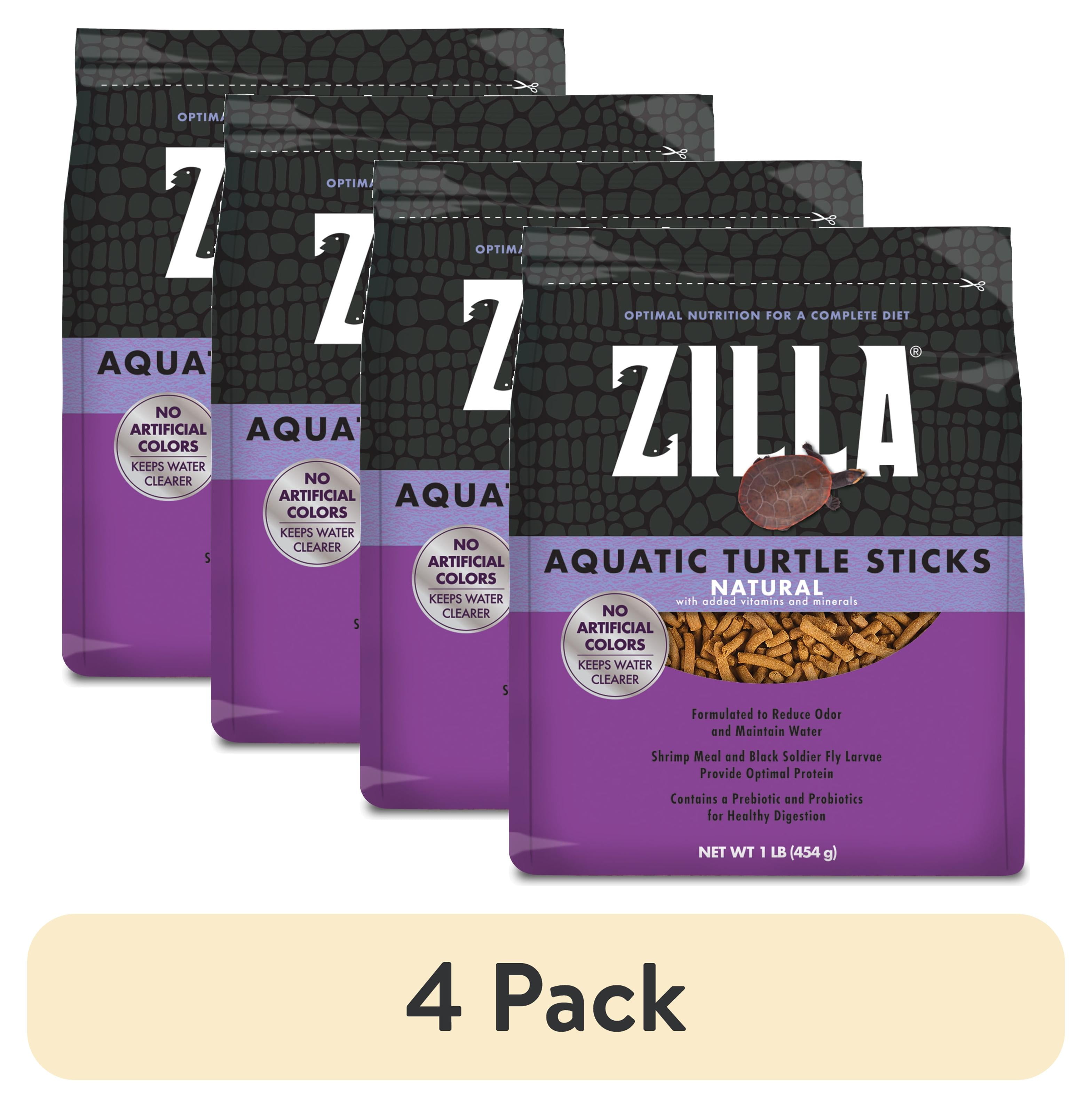 (4 pack) Zilla Aquatic Turtle Food Sticks, 1 Pound - Walmart.com