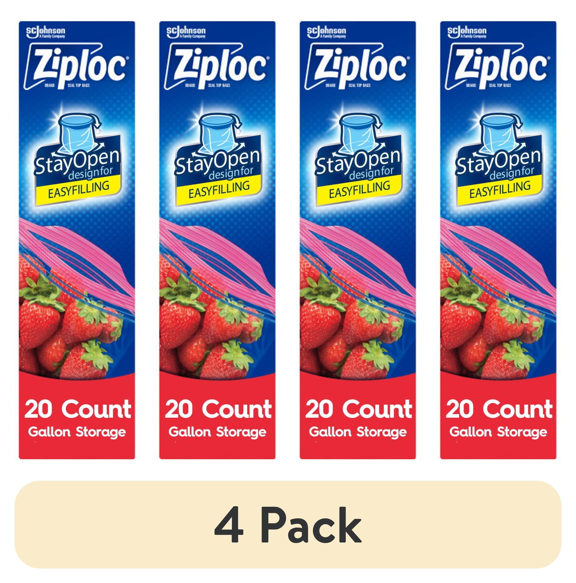 (4 pack) Ziploc Brand Storage Bags, School Supplies, with Grip 'n Seal ...