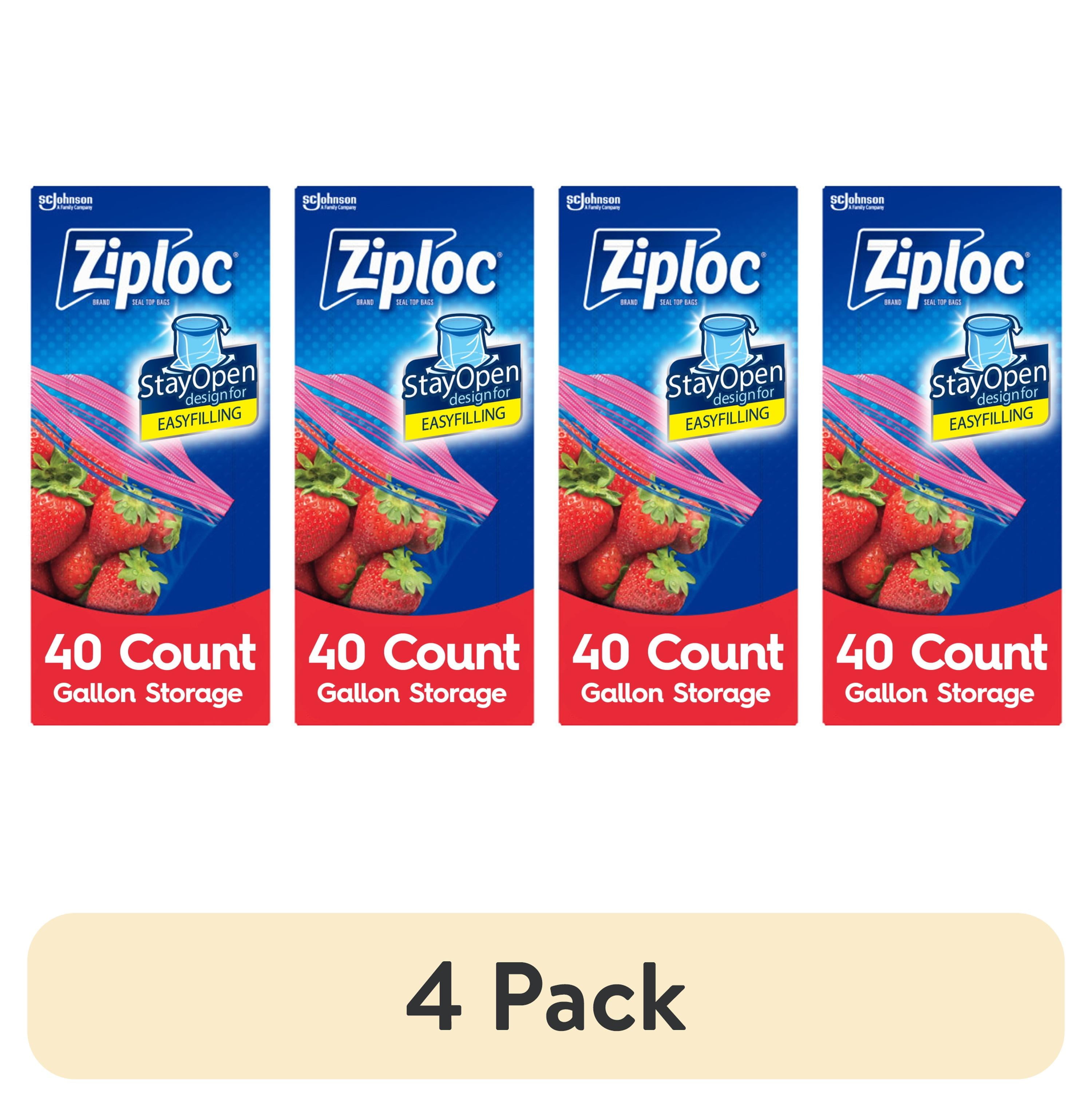 (4 pack) Ziploc Brand Storage Bags, School Supplies, with Grip 'n Seal ...