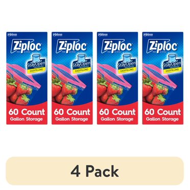 (2 pack) Ziploc Brand Freezer Bags, School Supplies, with Grip 'n Seal Technology, Gallon, 40 ...