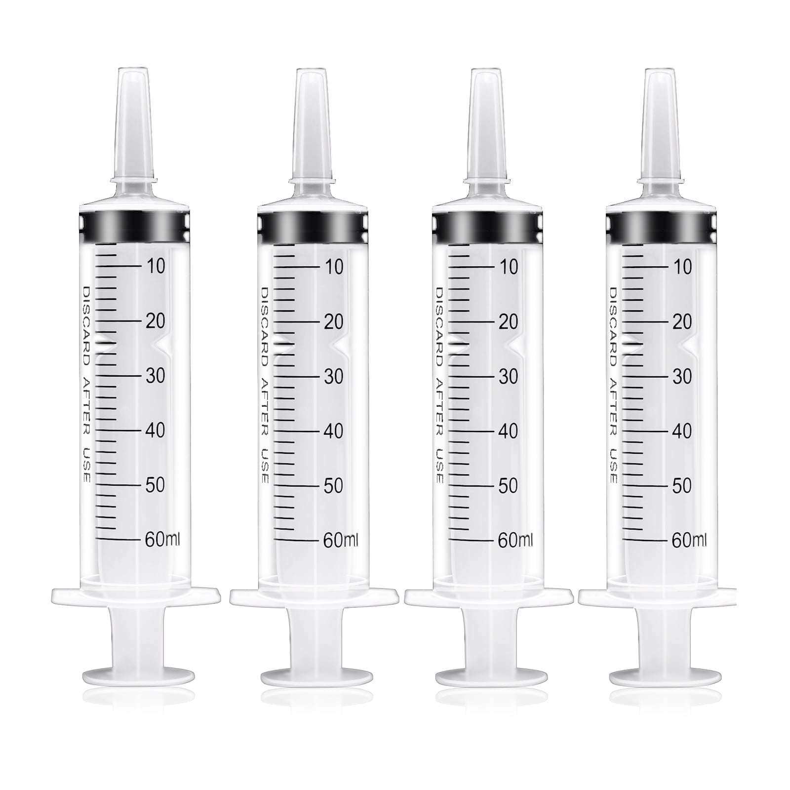 4 packs 60ml Plastic Syringe Without Needle for Liquid - Measuring ...