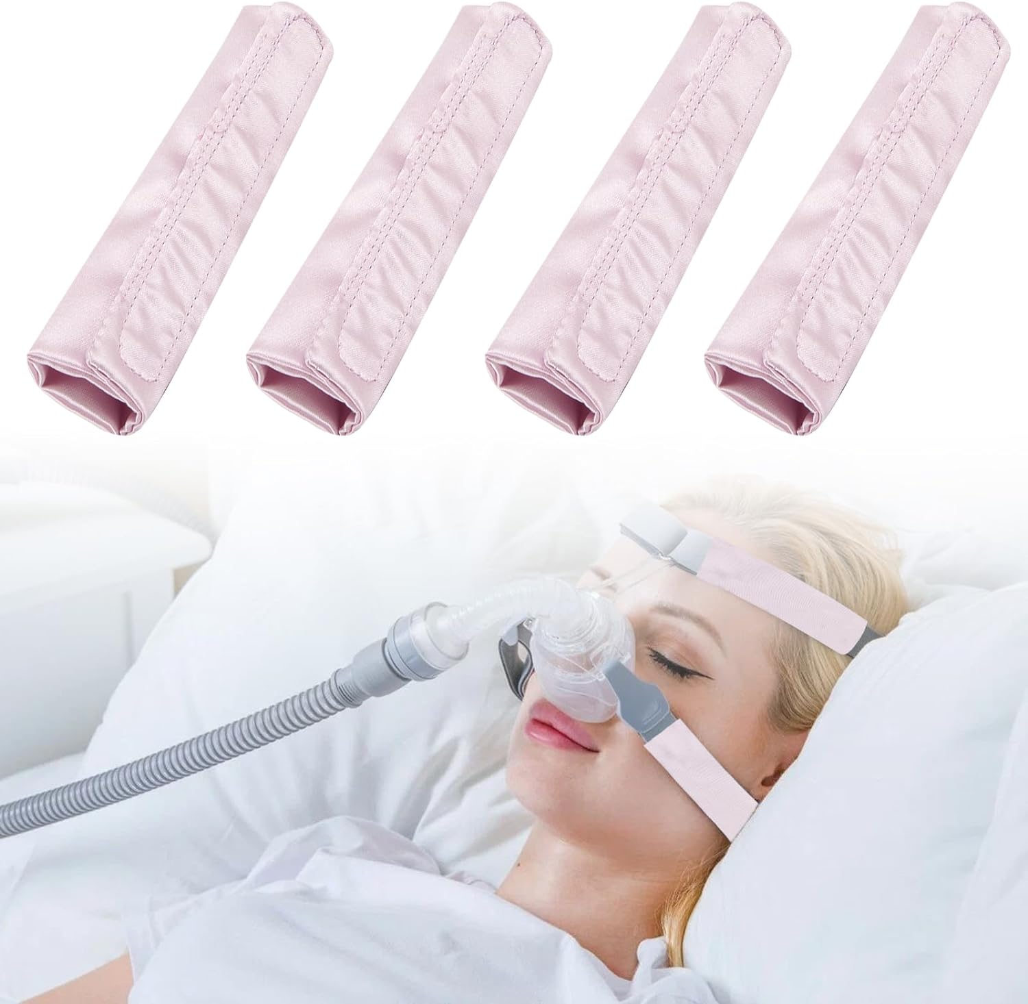4 packs of satin mask band covers, headband comfort pads, universal and ...