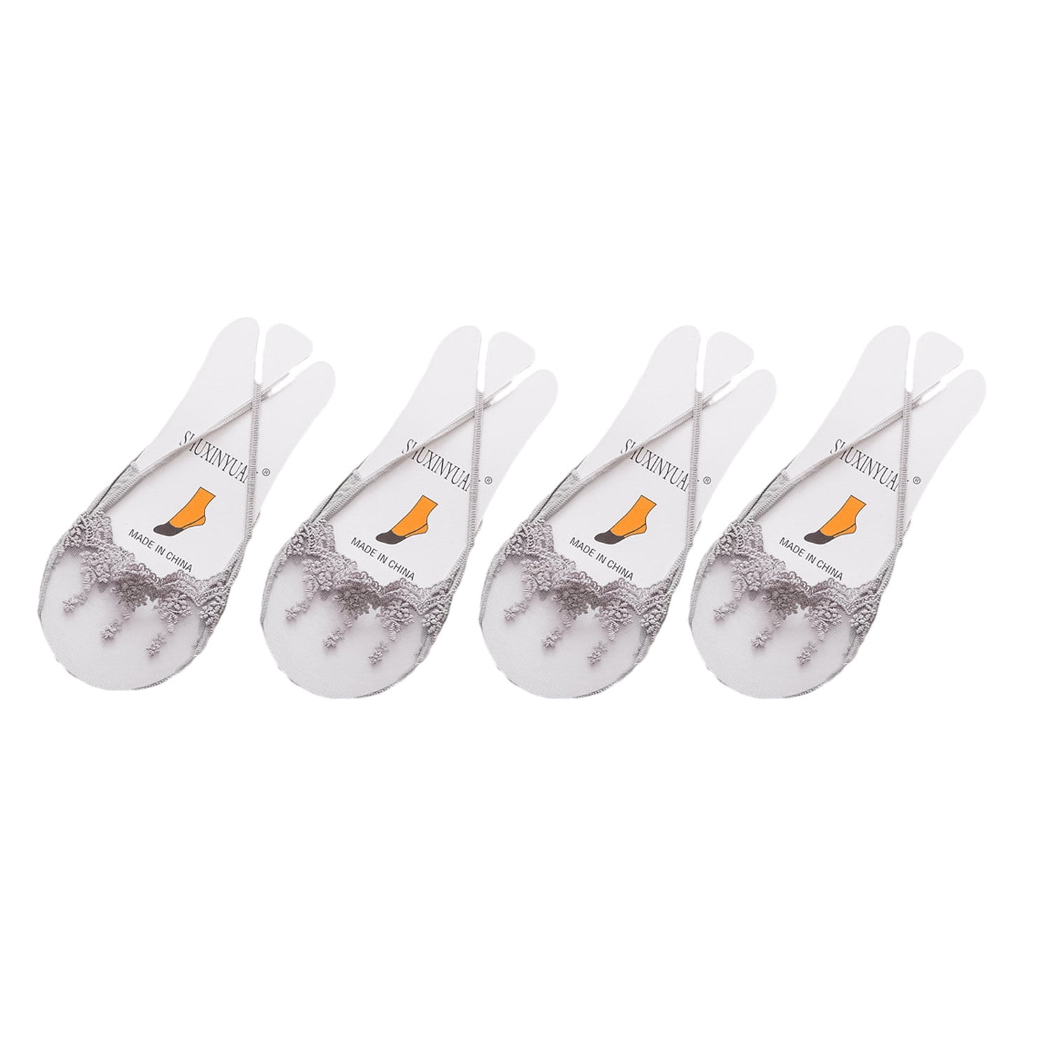 4 pairs No Show Socks for Womens Size 6-9, Ultra Low Cut Liner Silk ...