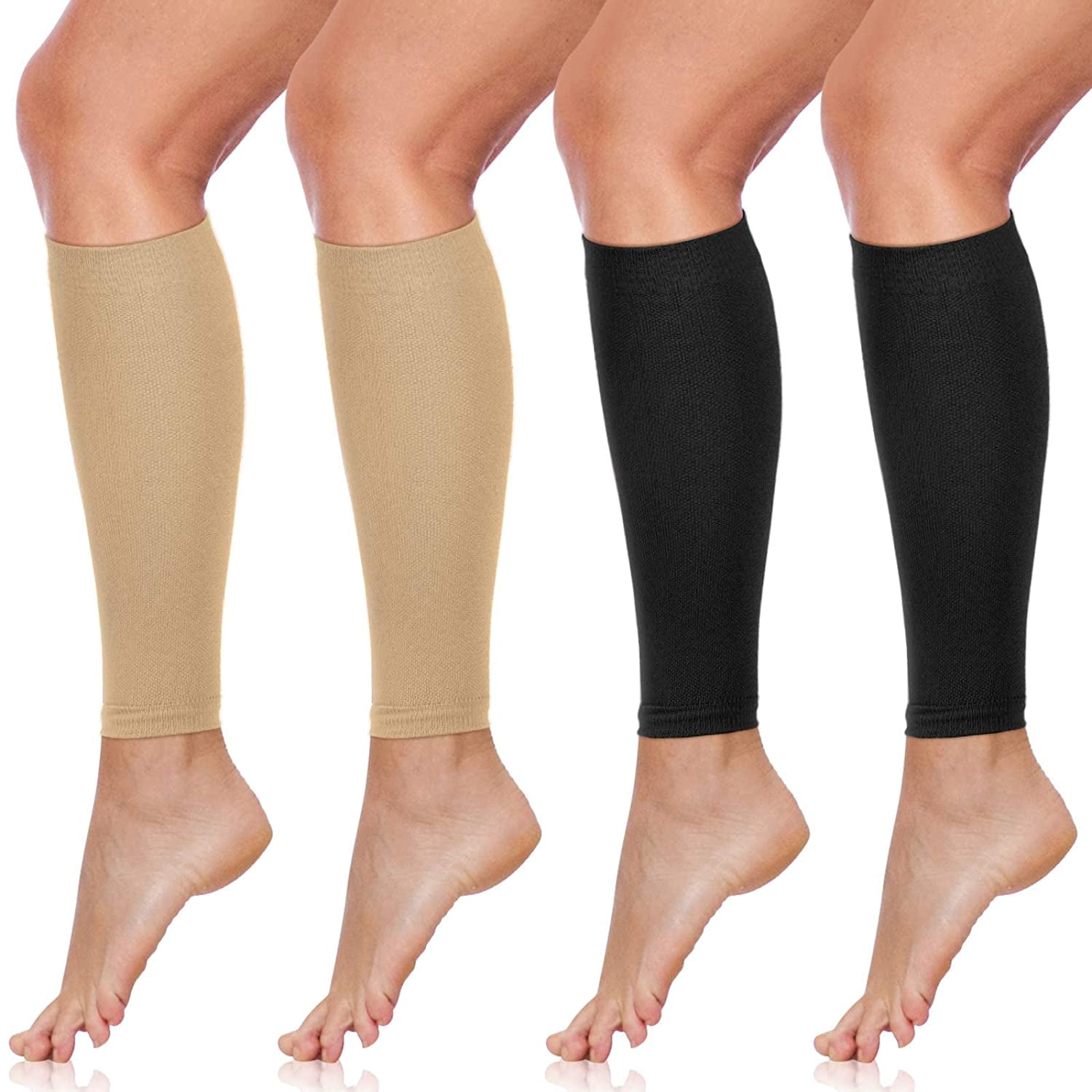 4 pairs calf compression sleeve leg compression sock calf and shin ...